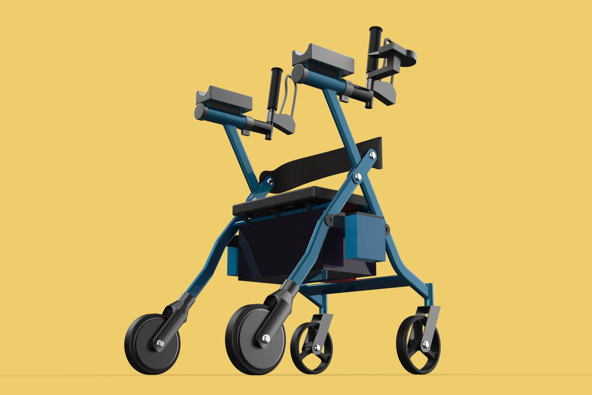 Electric Rollator Rolling Wheeled Walker Fold Walking Frame - 3D Model ...