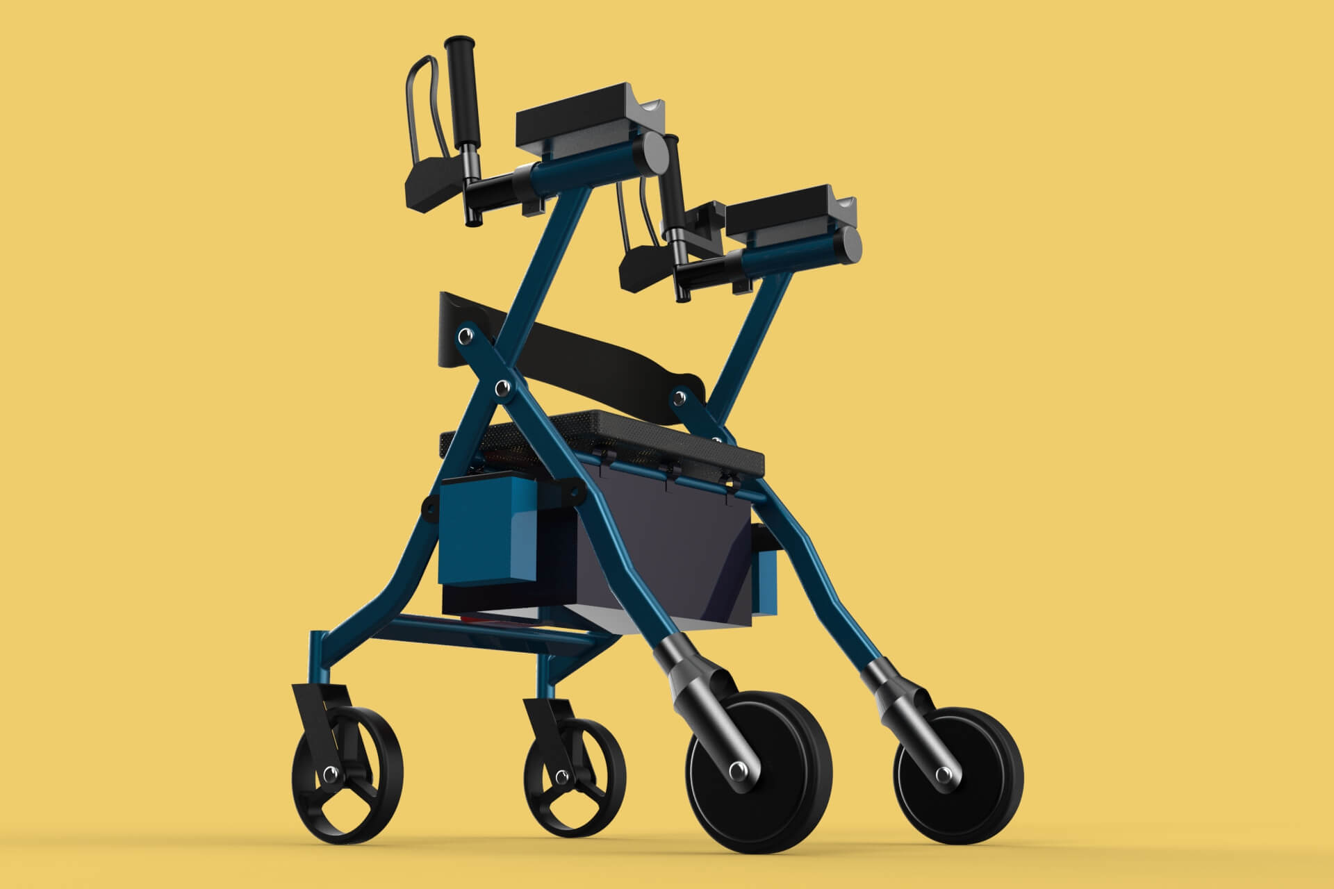 Electric Rollator Rolling Wheeled Walker Fold Walking Frame - 3D Model ...