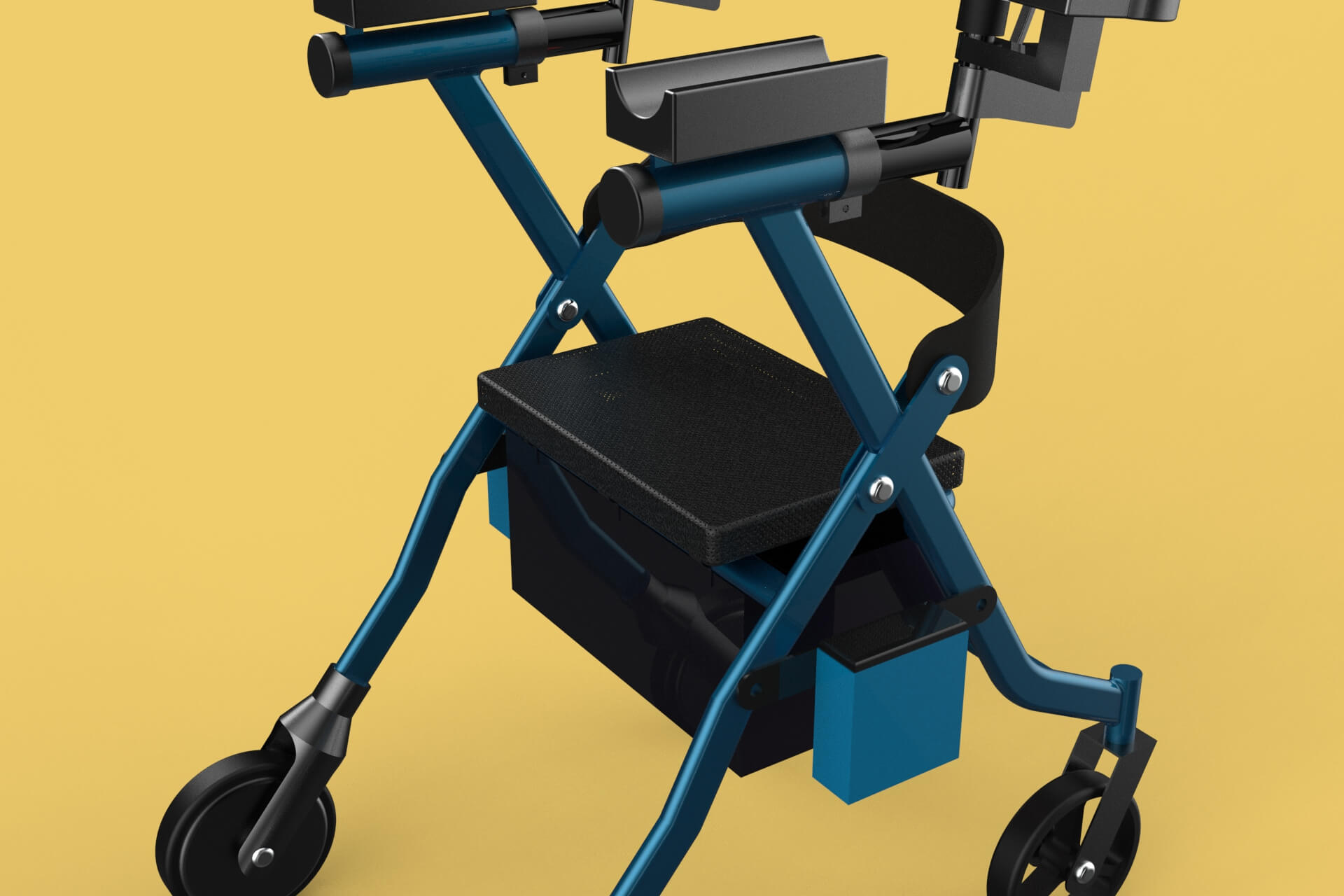 Electric Rollator Rolling Wheeled Walker Fold Walking Frame - 3D Model ...