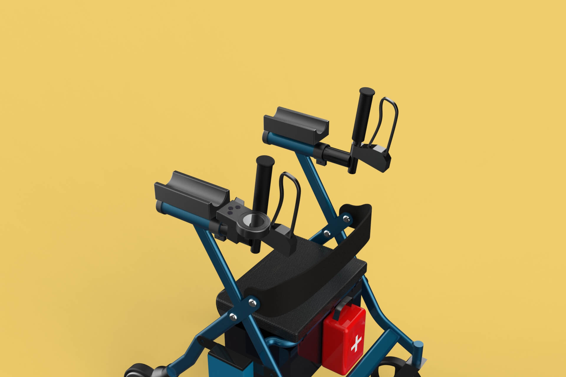 Electric Rollator Rolling Wheeled Walker Fold Walking Frame - 3D Model ...