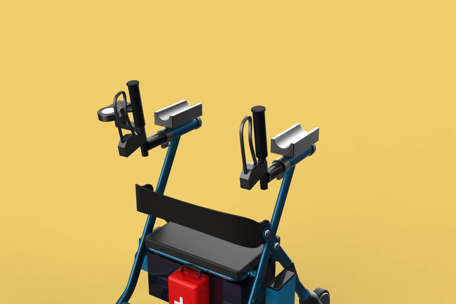 Electric Rollator Rolling Wheeled Walker Fold Walking Frame - 3D Model ...