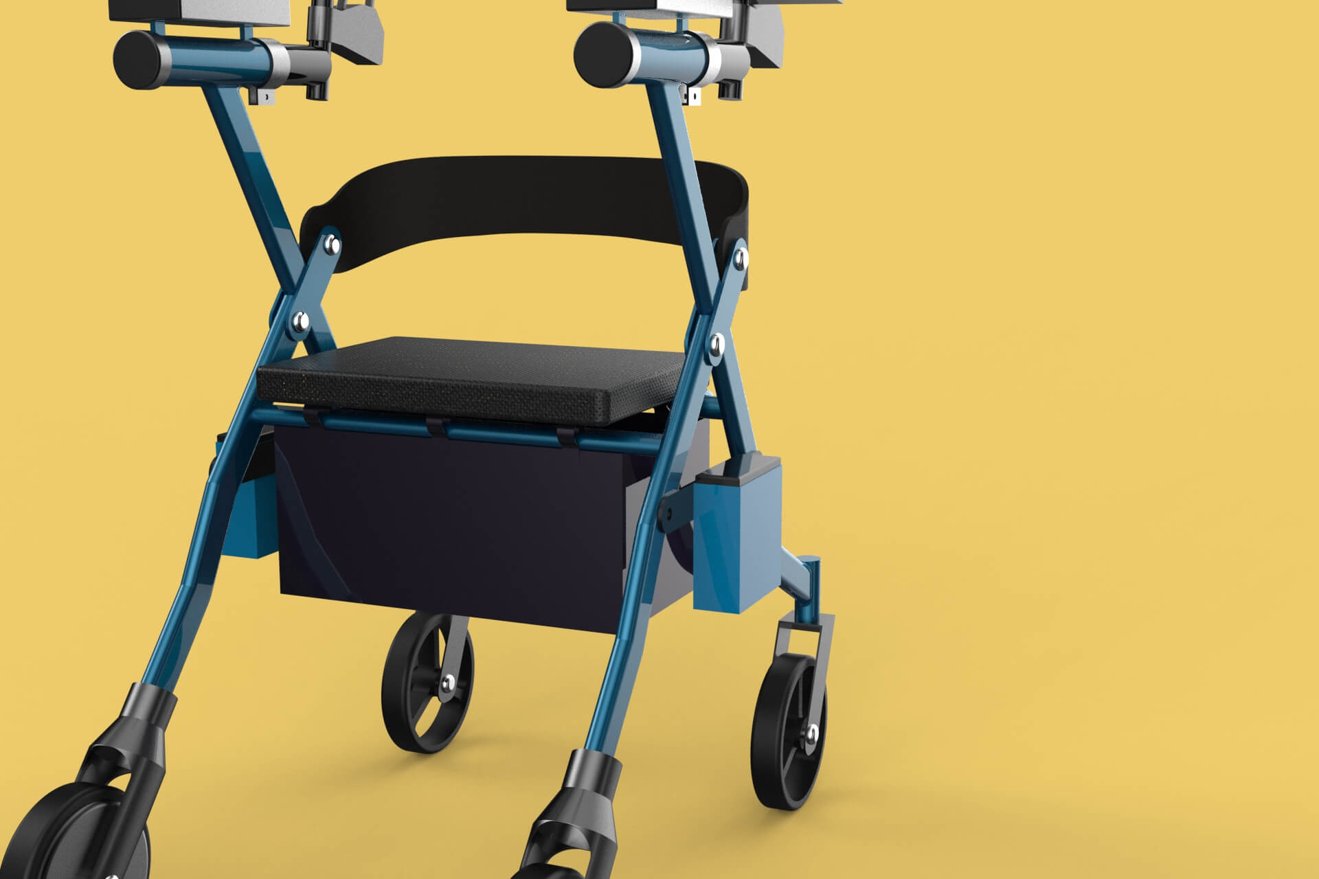 Electric Rollator Rolling Wheeled Walker Fold Walking Frame - 3D Model ...