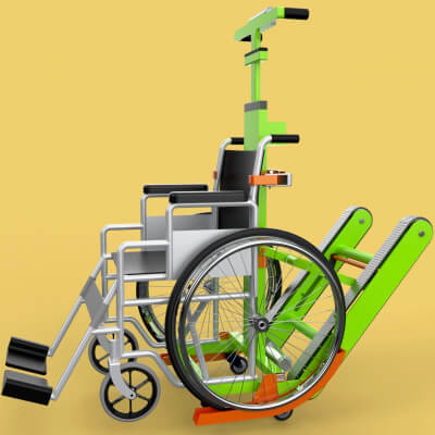 Electric Stair Climb Assist Wheelchair Crawler Lifts Trolley - 3D Model ...