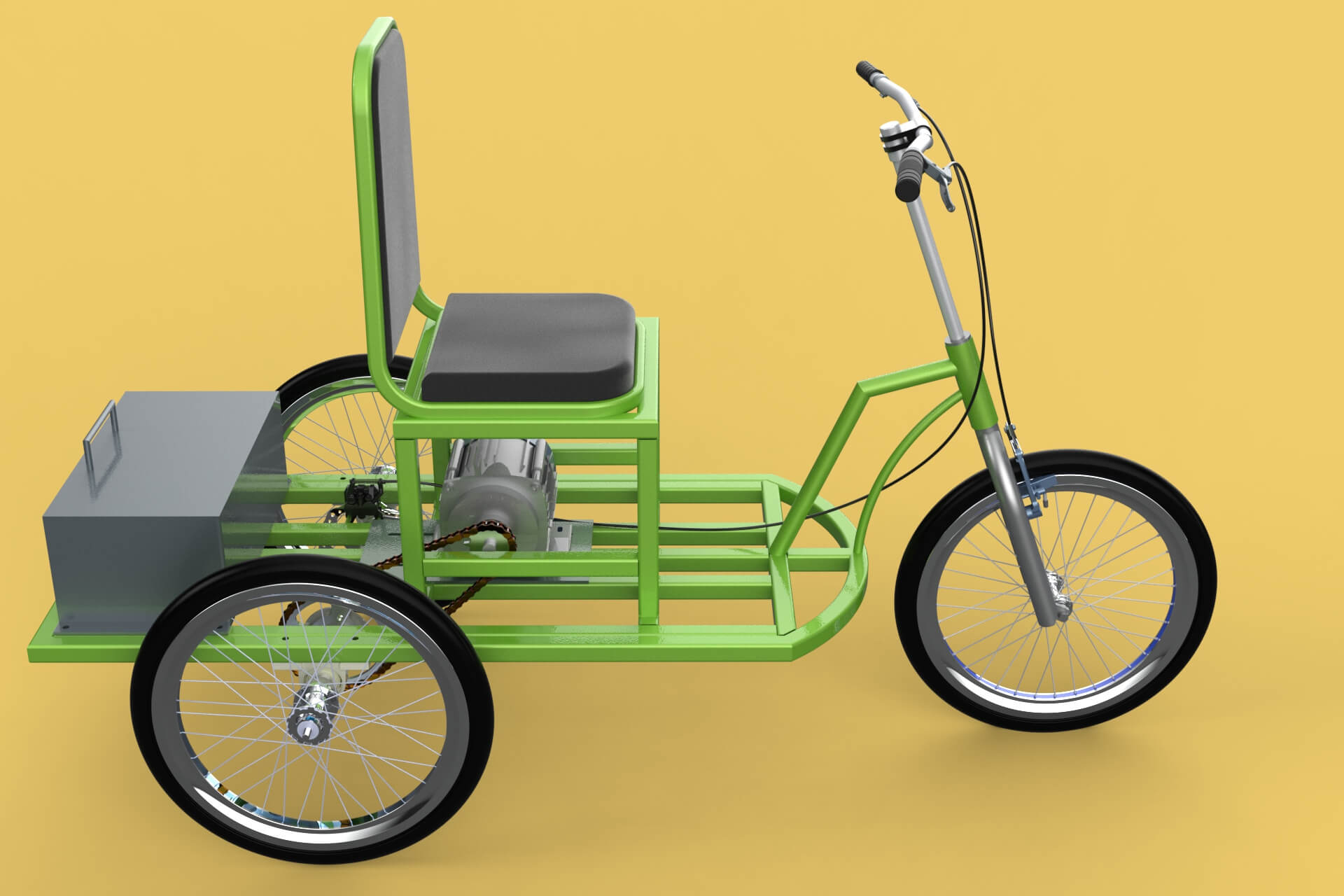 Electric Trike Tricycle 3 Wheel Bike Bicycle for Disability - 3D Model ...