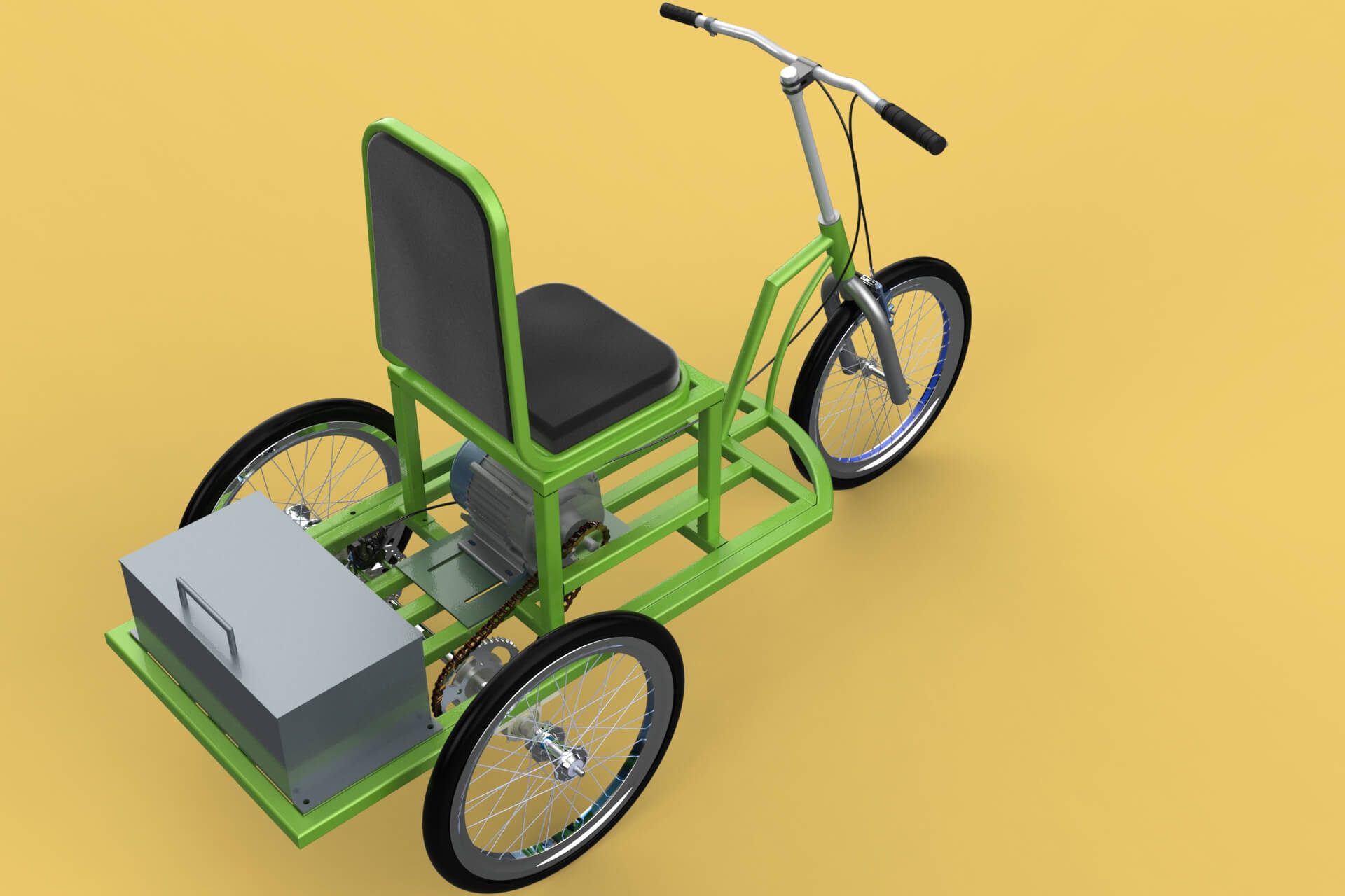 Electric Trike Tricycle 3 Wheel Bike Bicycle for Disability - 3D Model ...