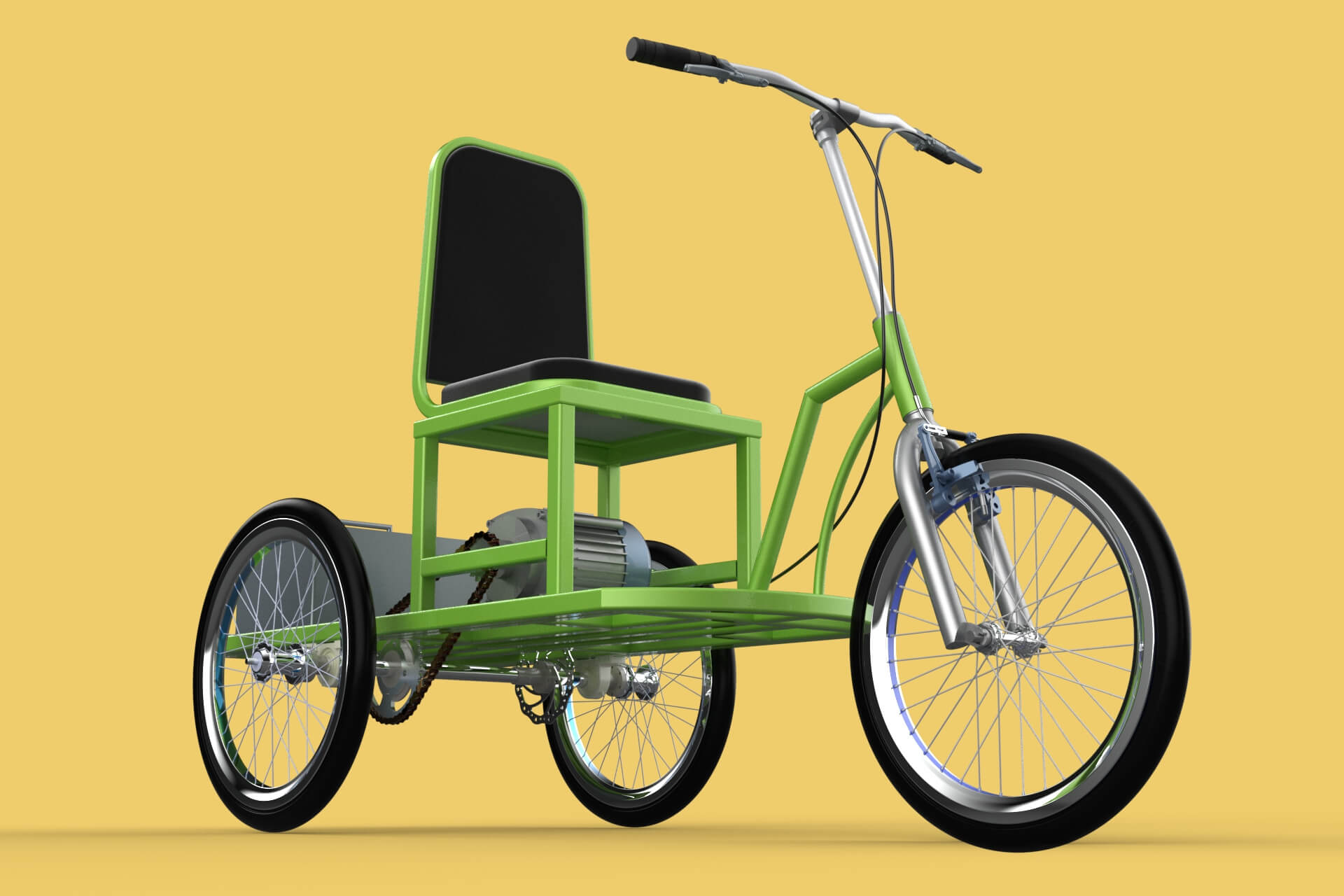 Electric Trike Tricycle 3 Wheel Bike Bicycle for Disability - 3D Model ...