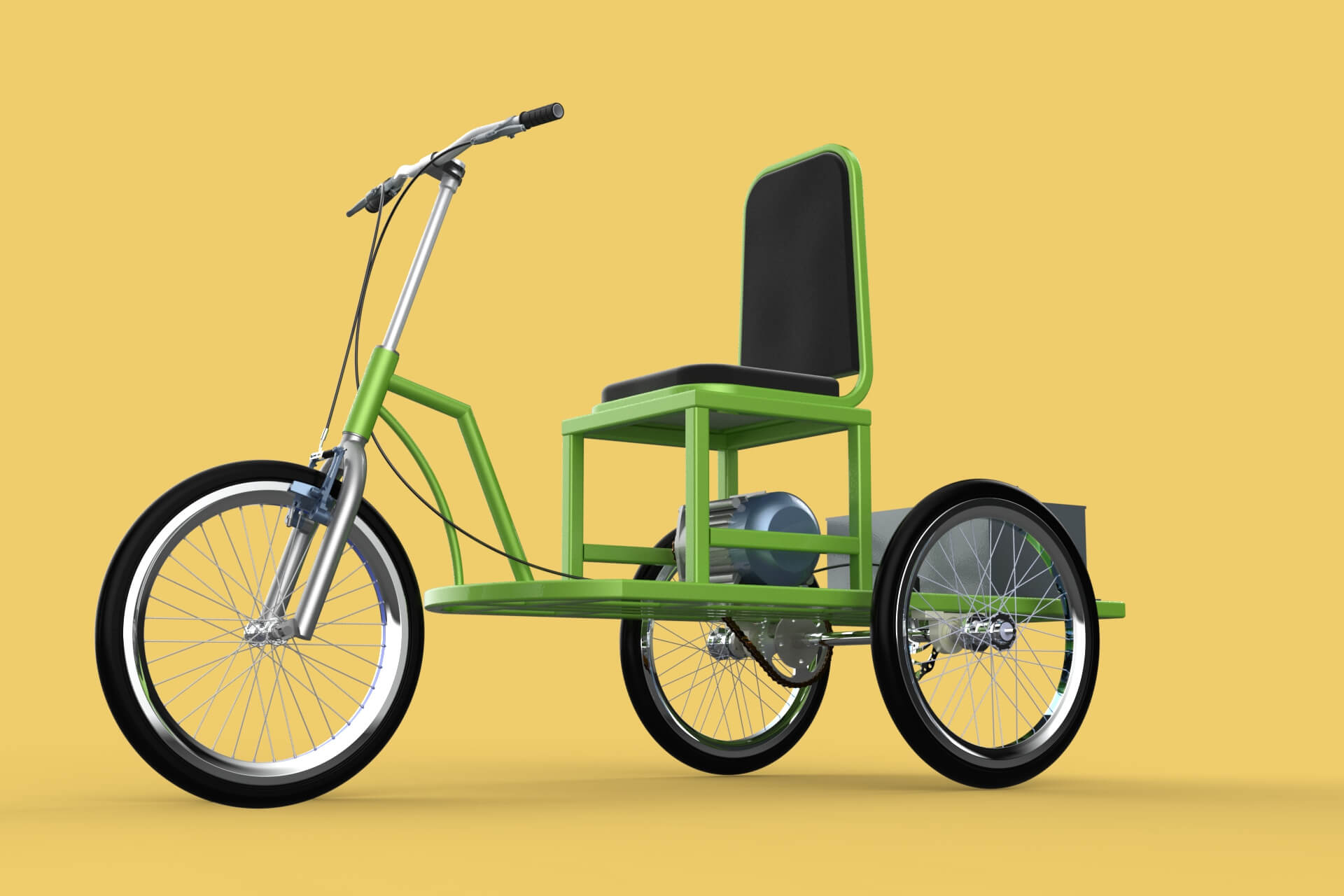 Electric Trike Tricycle 3 Wheel Bike Bicycle for Disability - 3D Model ...