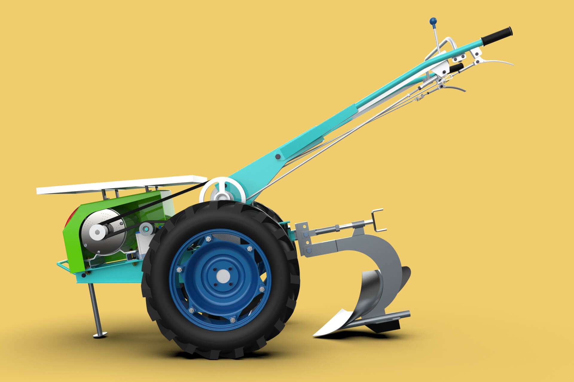 Electric Walking Hand Tractor Agriculture Farm - 3D Model by surf3d