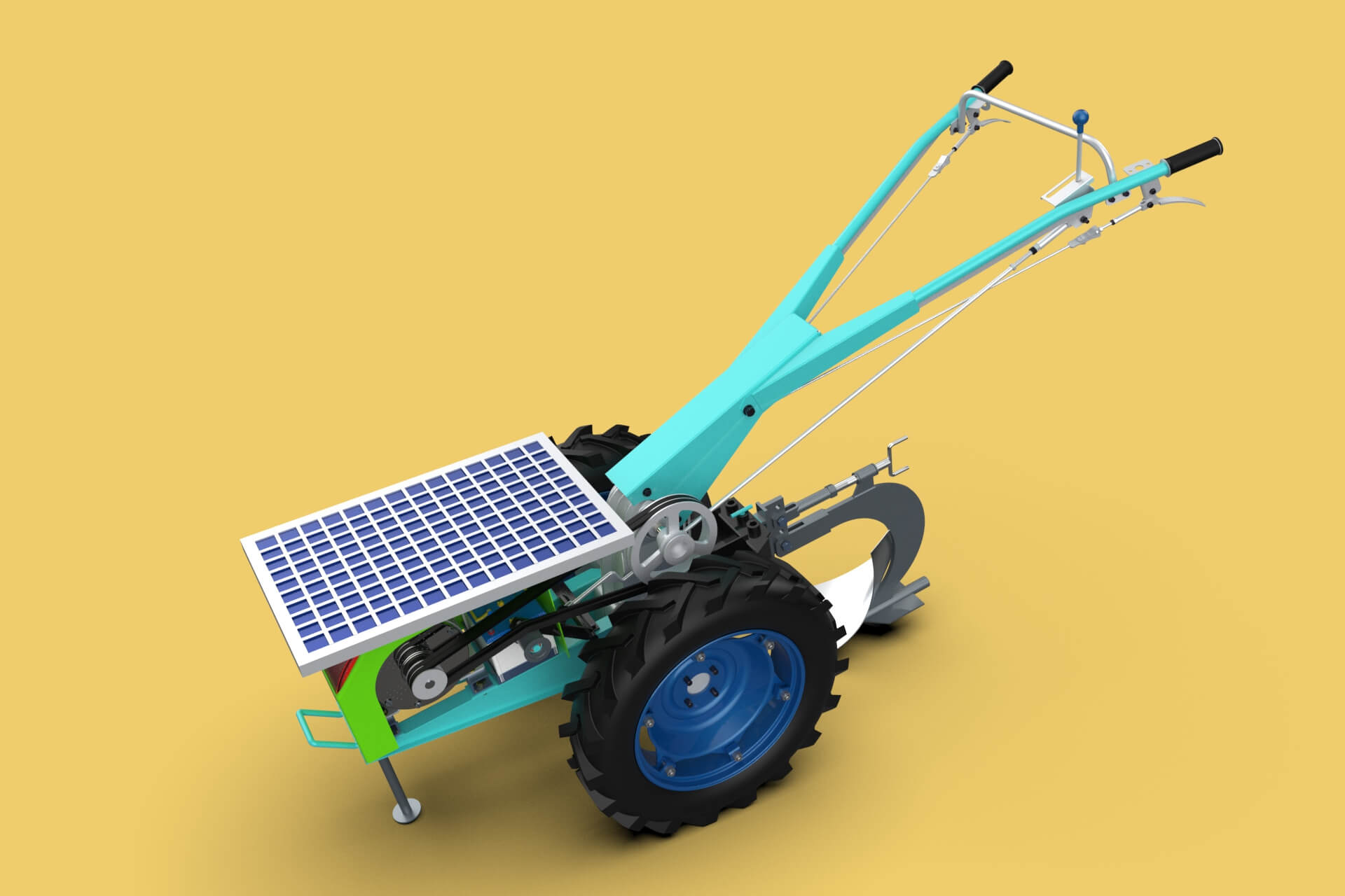 Electric Walking Hand Tractor Agriculture Farm - 3D Model by surf3d