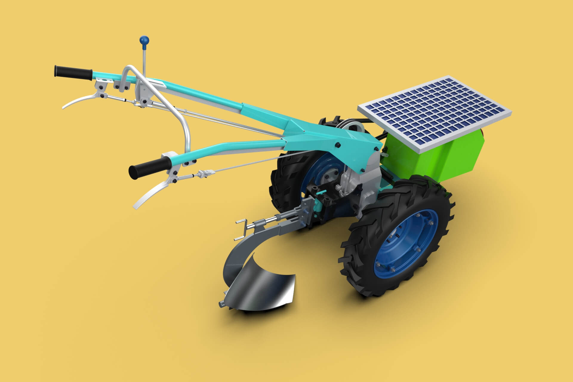 Electric Walking Hand Tractor Agriculture Farm - 3D Model by surf3d