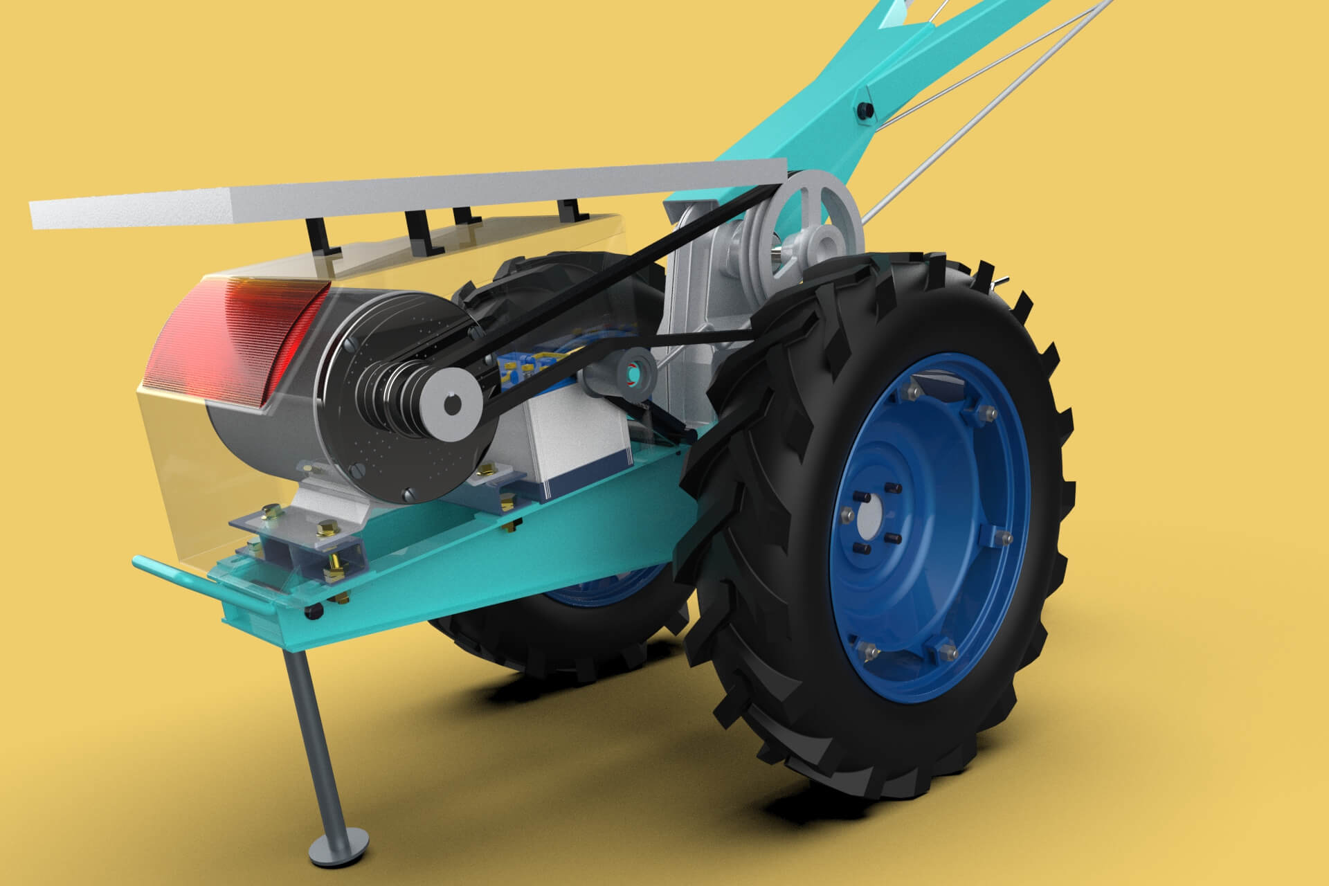 Electric Walking Hand Tractor Agriculture Farm - 3D Model by surf3d