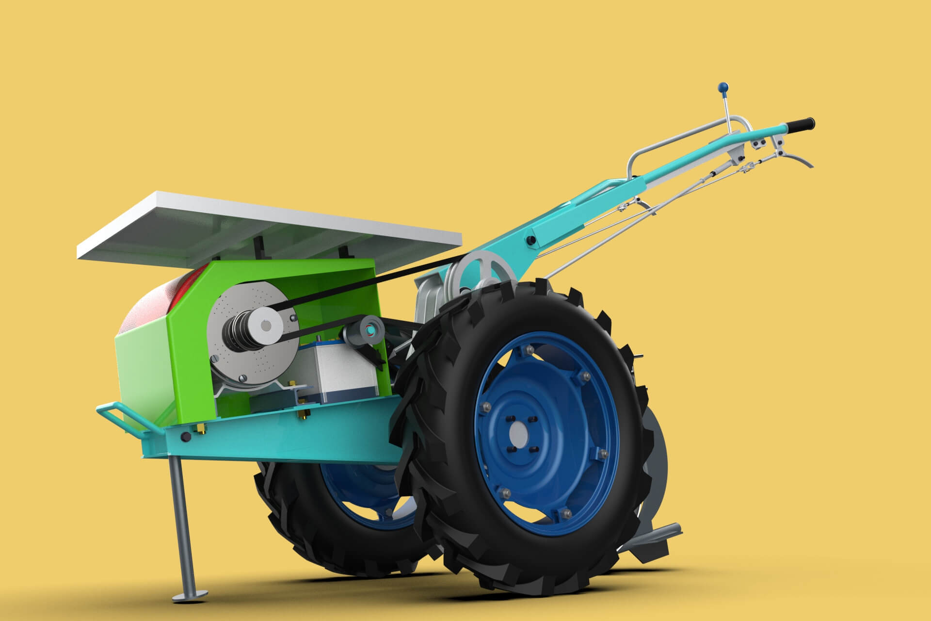 Electric Walking Hand Tractor Agriculture Farm - 3D Model by surf3d