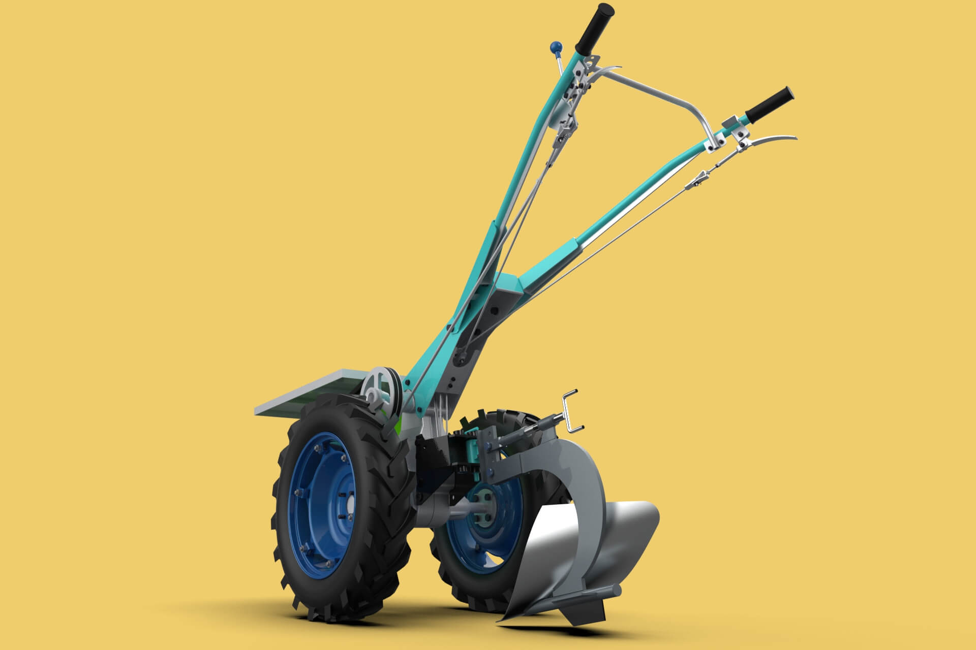 Electric Walking Hand Tractor Agriculture Farm - 3D Model by surf3d
