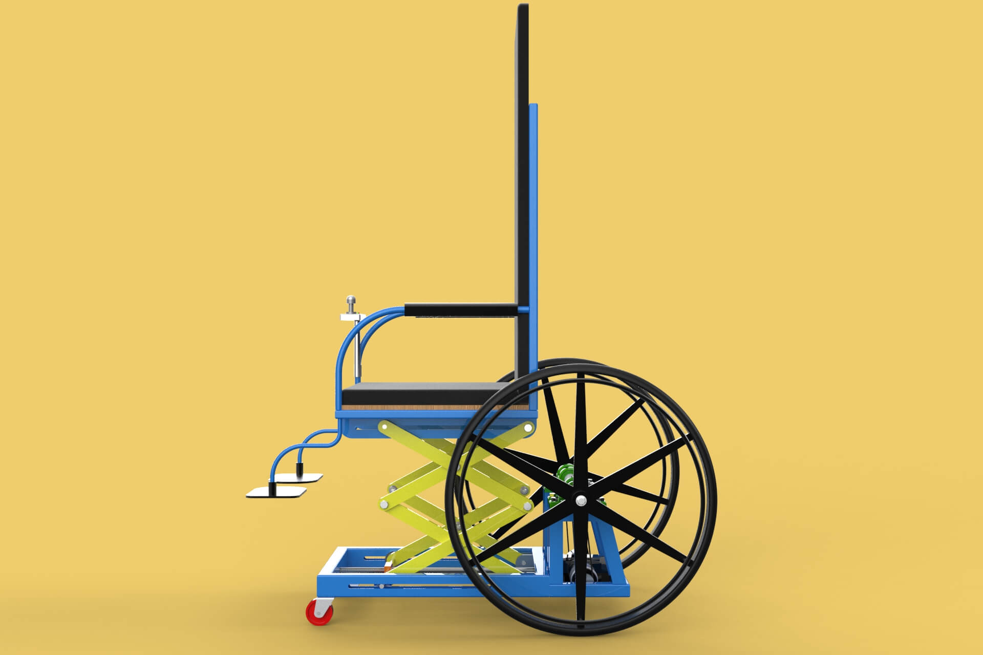Elevating Power Electric Wheelchair Adjustable Height Stand - 3D Model ...