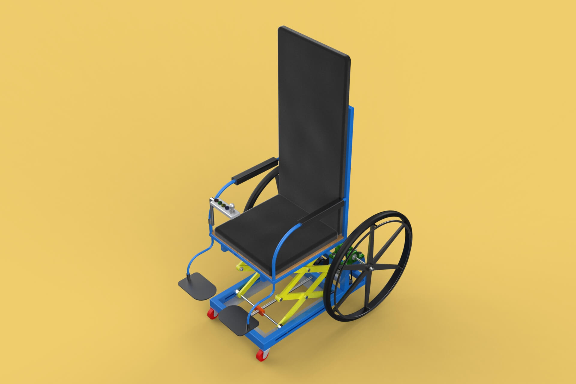 Elevating Power Electric Wheelchair Adjustable Height Stand - 3D Model ...