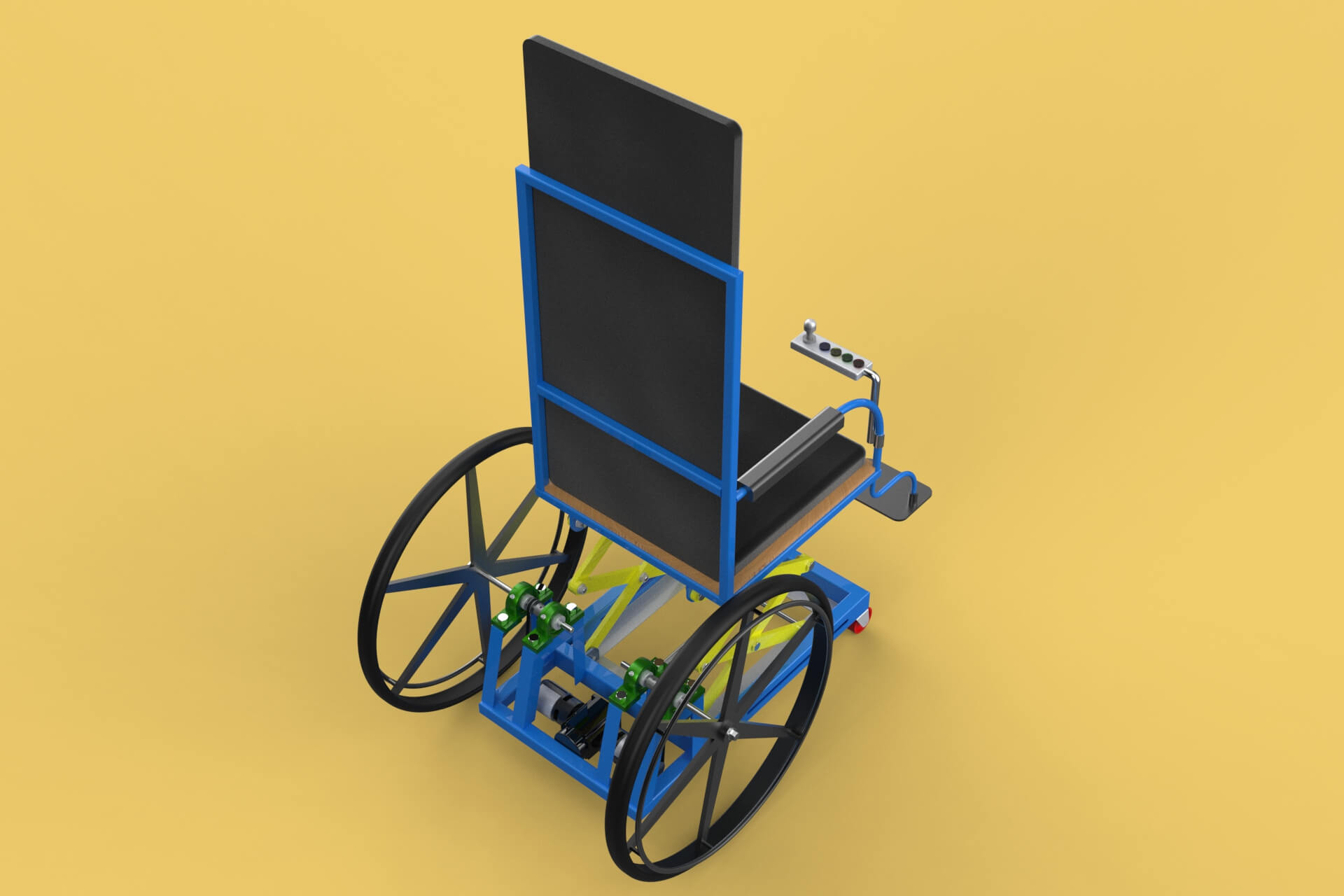 Elevating Power Electric Wheelchair Adjustable Height Stand - 3D Model ...
