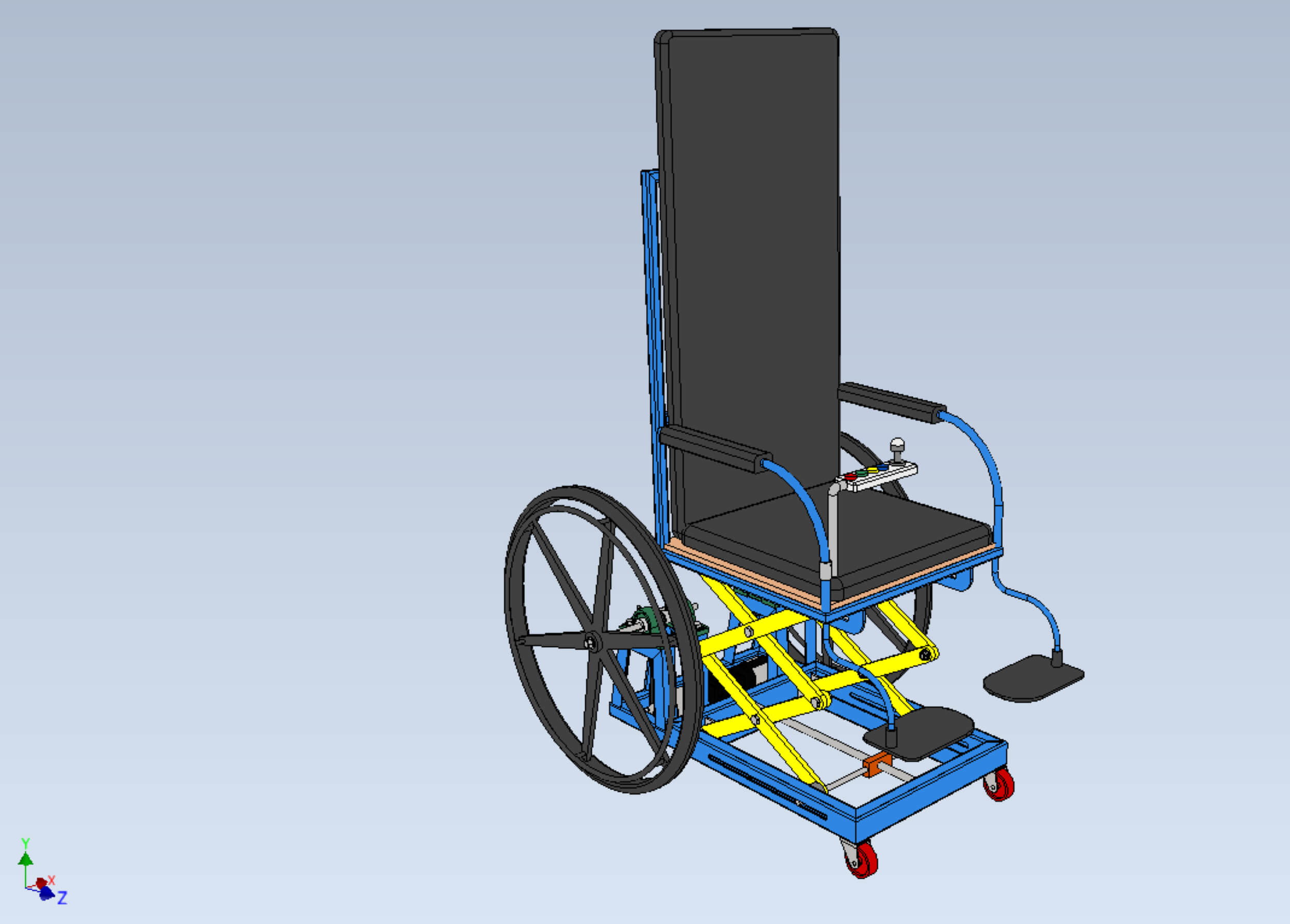 Elevating Power Electric Wheelchair Adjustable Height Stand - 3D Model ...