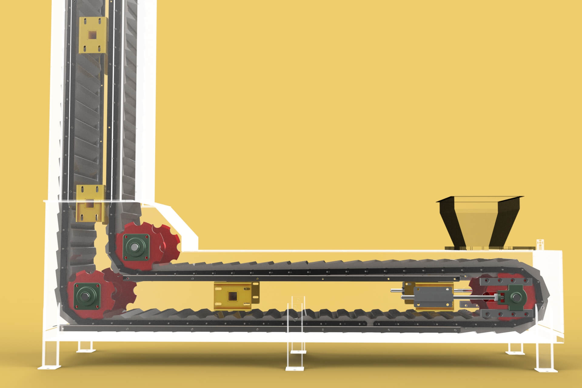 Elevator Z Bucket Chain Conveyor Lift Vertical - 3D Model by surf3d