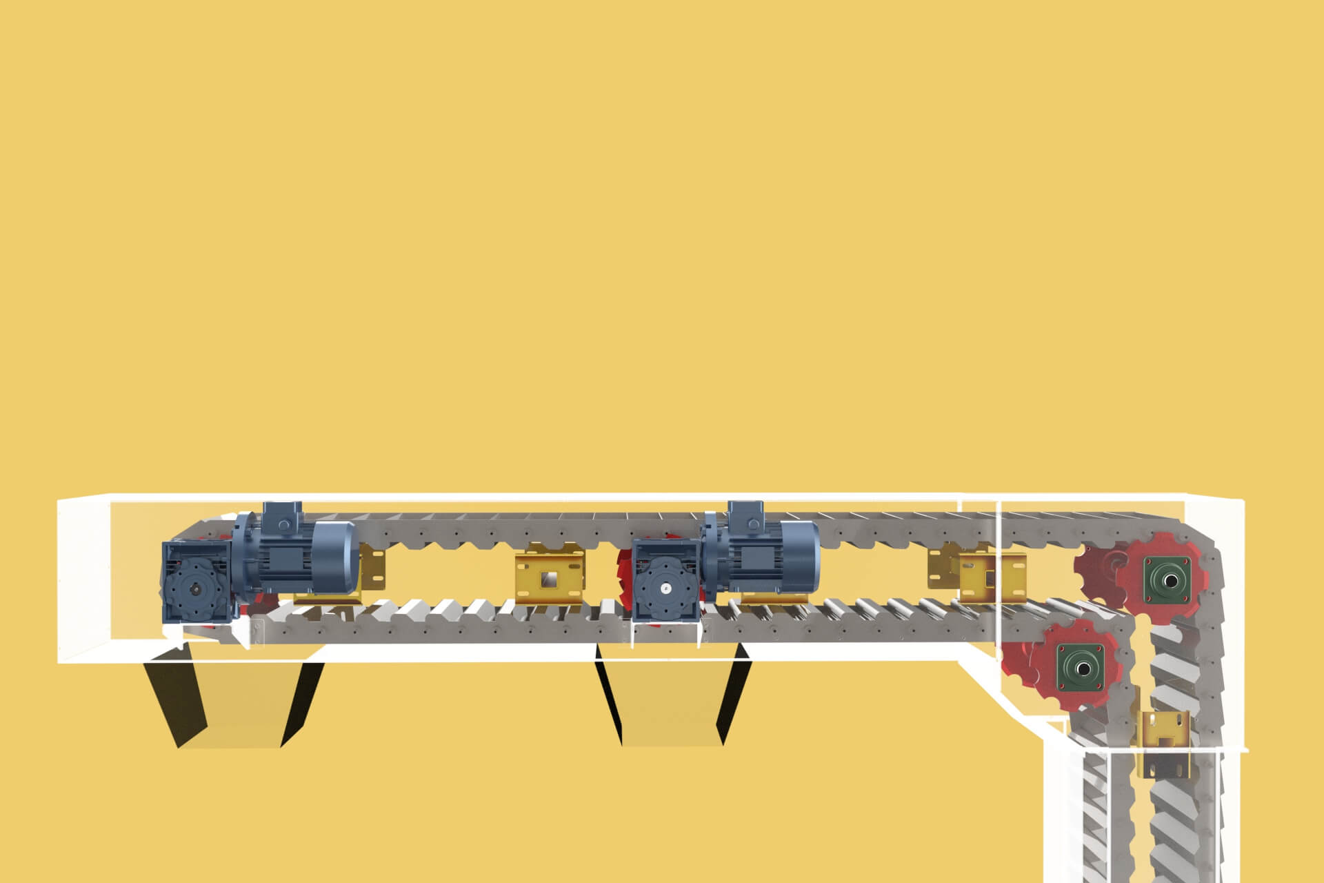 Elevator Z Bucket Chain Conveyor Lift Vertical - 3D Model by surf3d