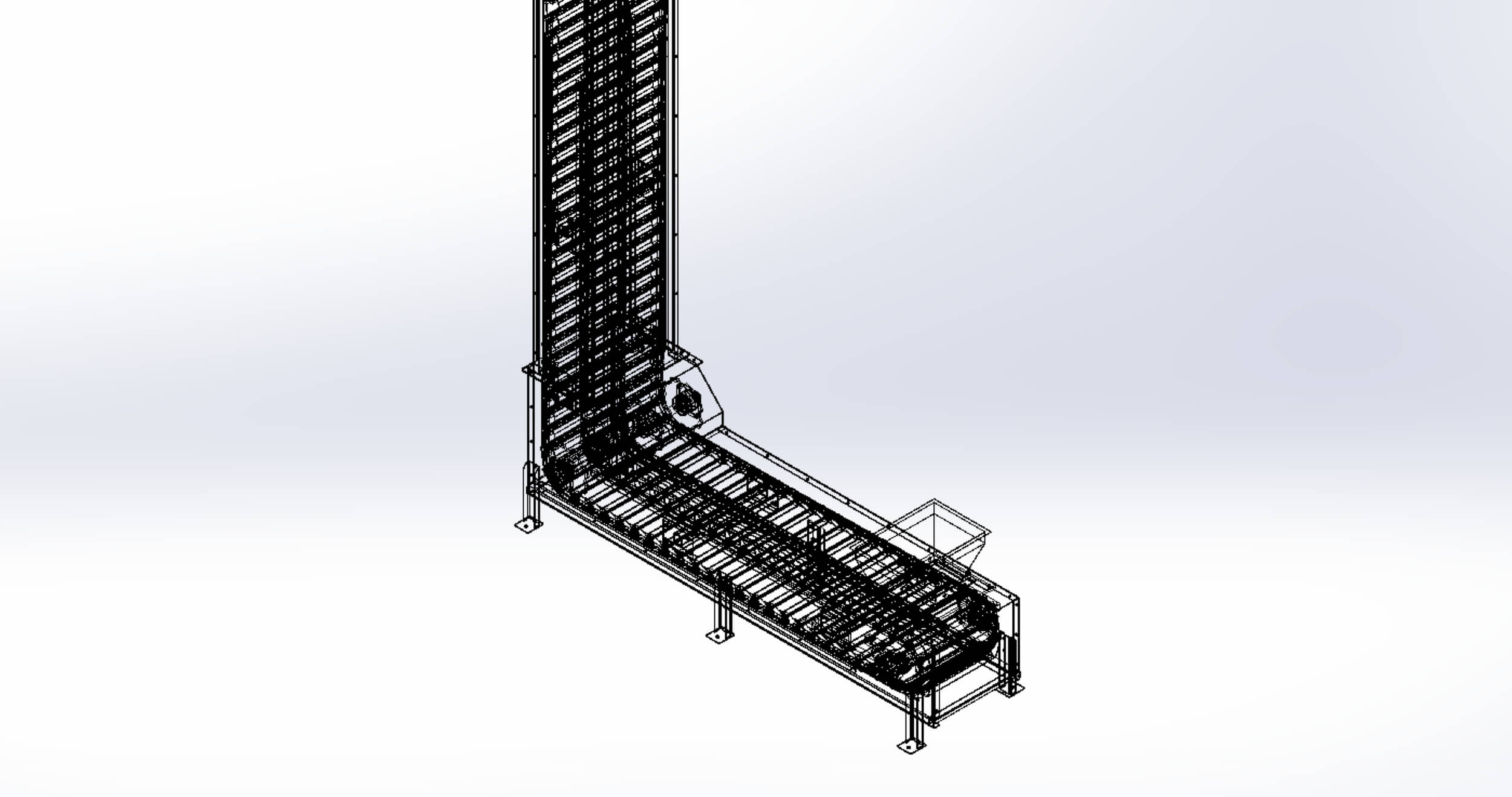 Elevator Z Bucket Chain Conveyor Lift Vertical - 3D Model by surf3d