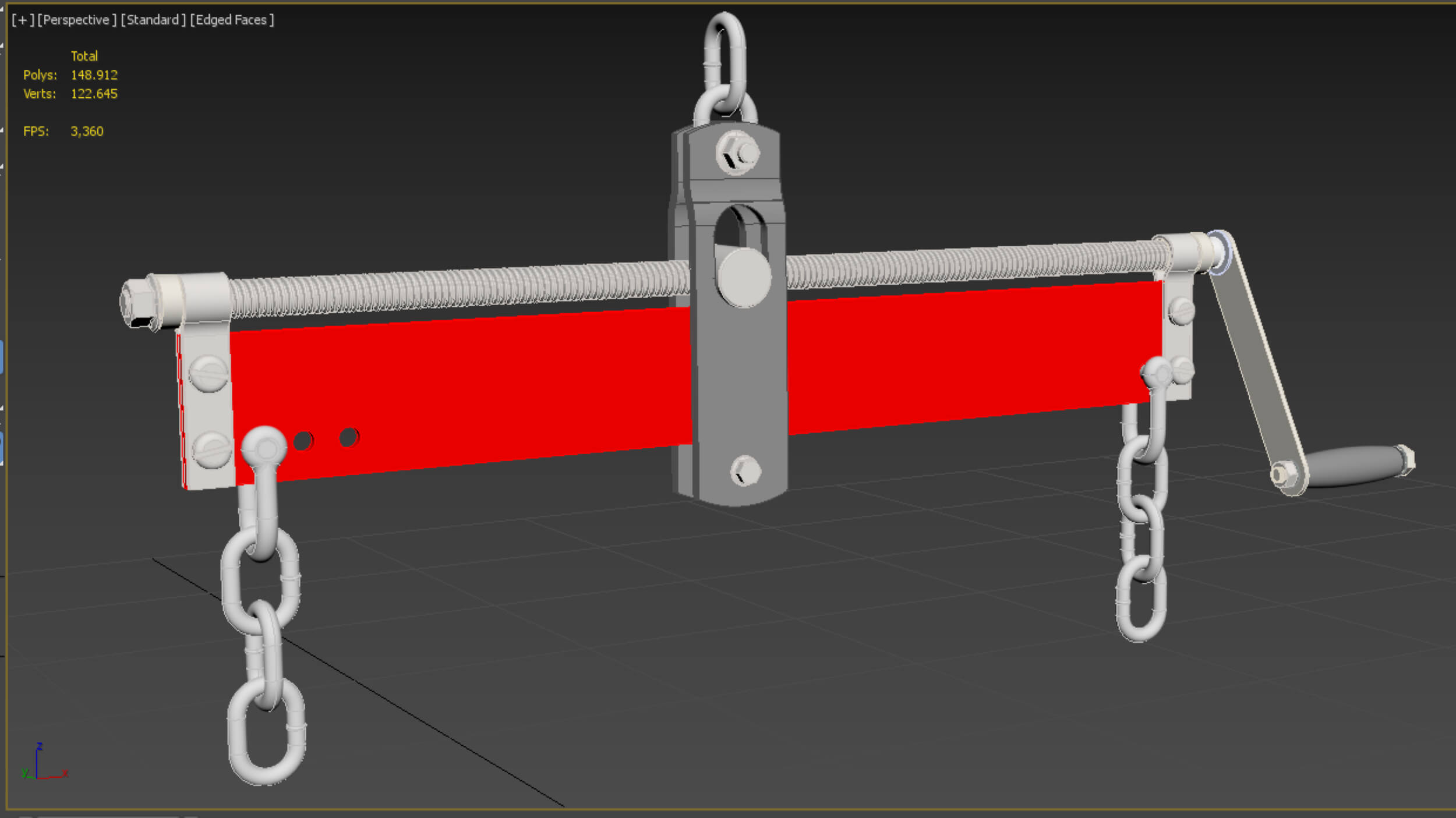 Engine Hoist Lift Crane Balancer Engine Load Leveler Chains - 3D Model ...