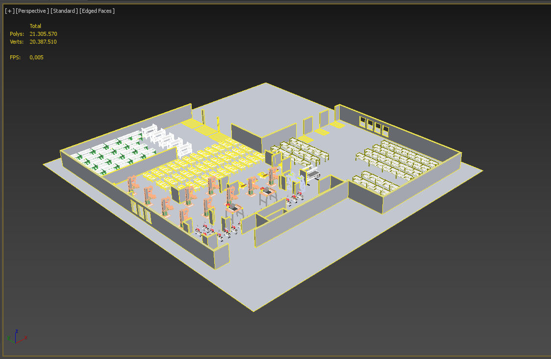 Equipment Layout Workshop Line Factory Industrial Floor Plan - 3D Model ...