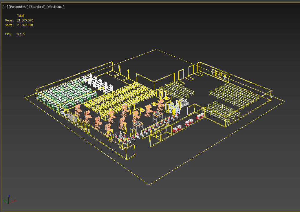 Equipment Layout Workshop Line Factory Industrial Floor Plan - 3D Model ...