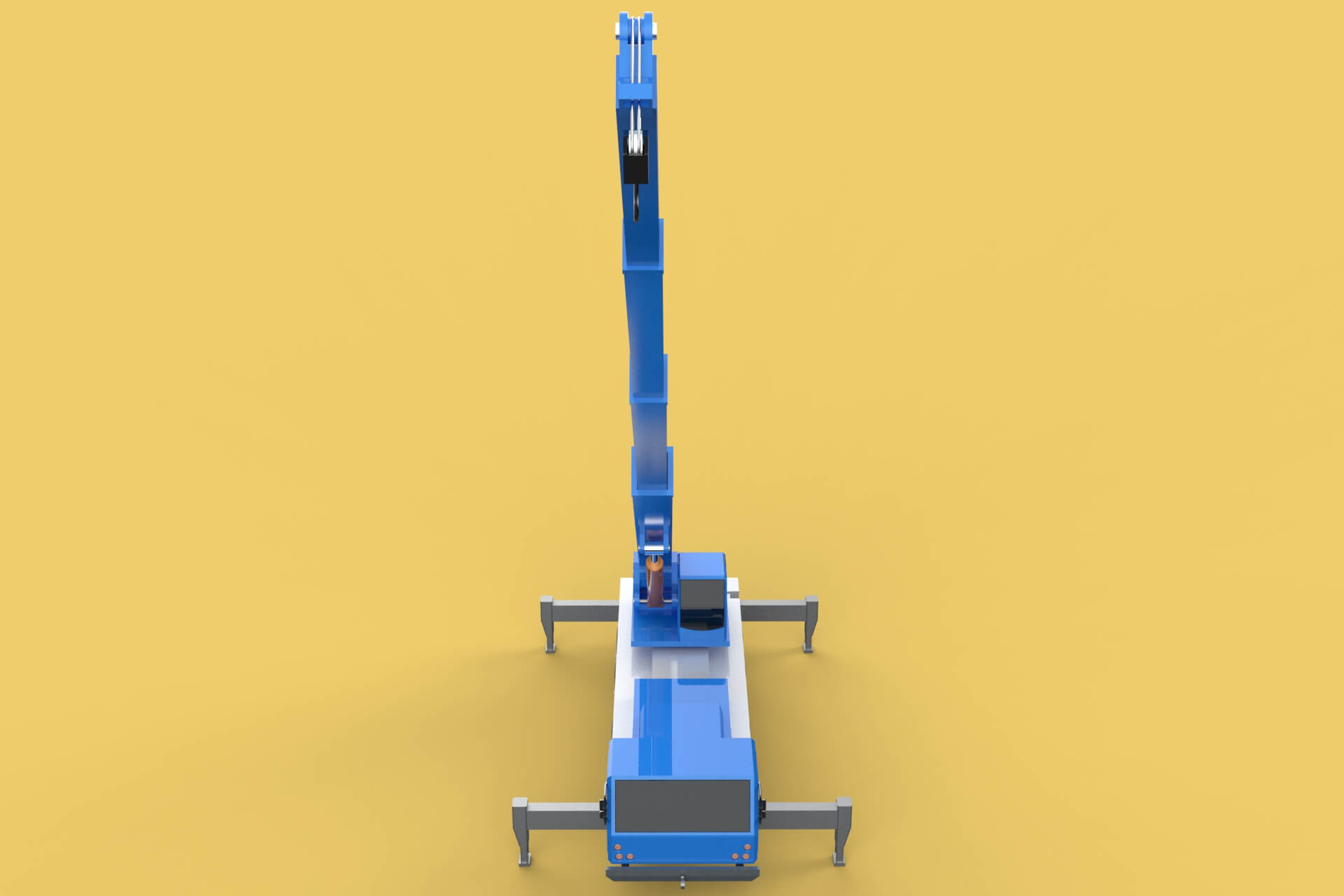 Extended Telescopic Boom Long Reach Mobile Crane Crawler Jib - 3D Model ...