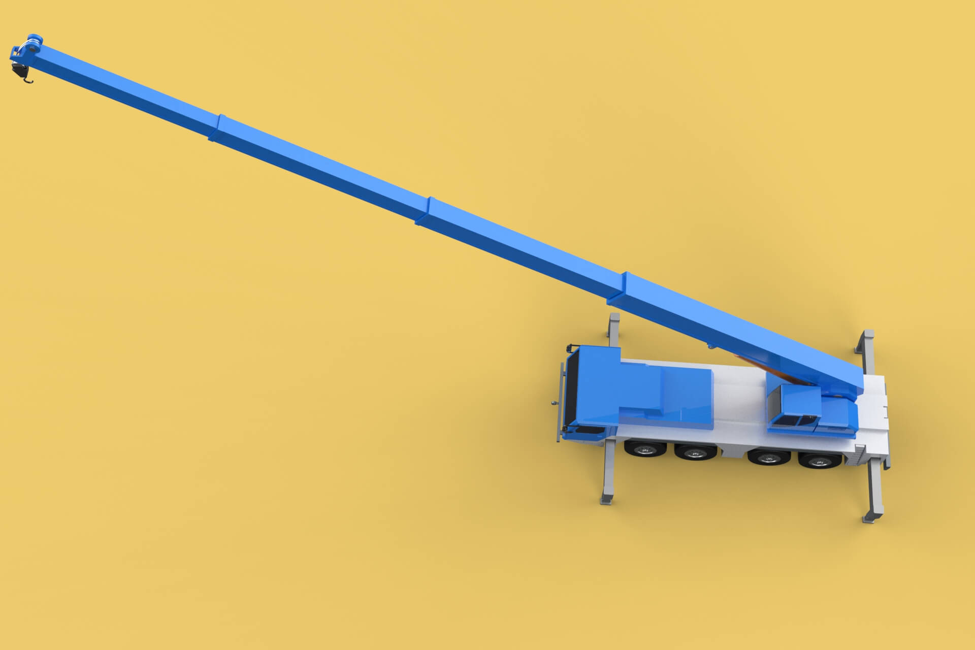 Extended Telescopic Boom Long Reach Mobile Crane Crawler Jib - 3D Model ...