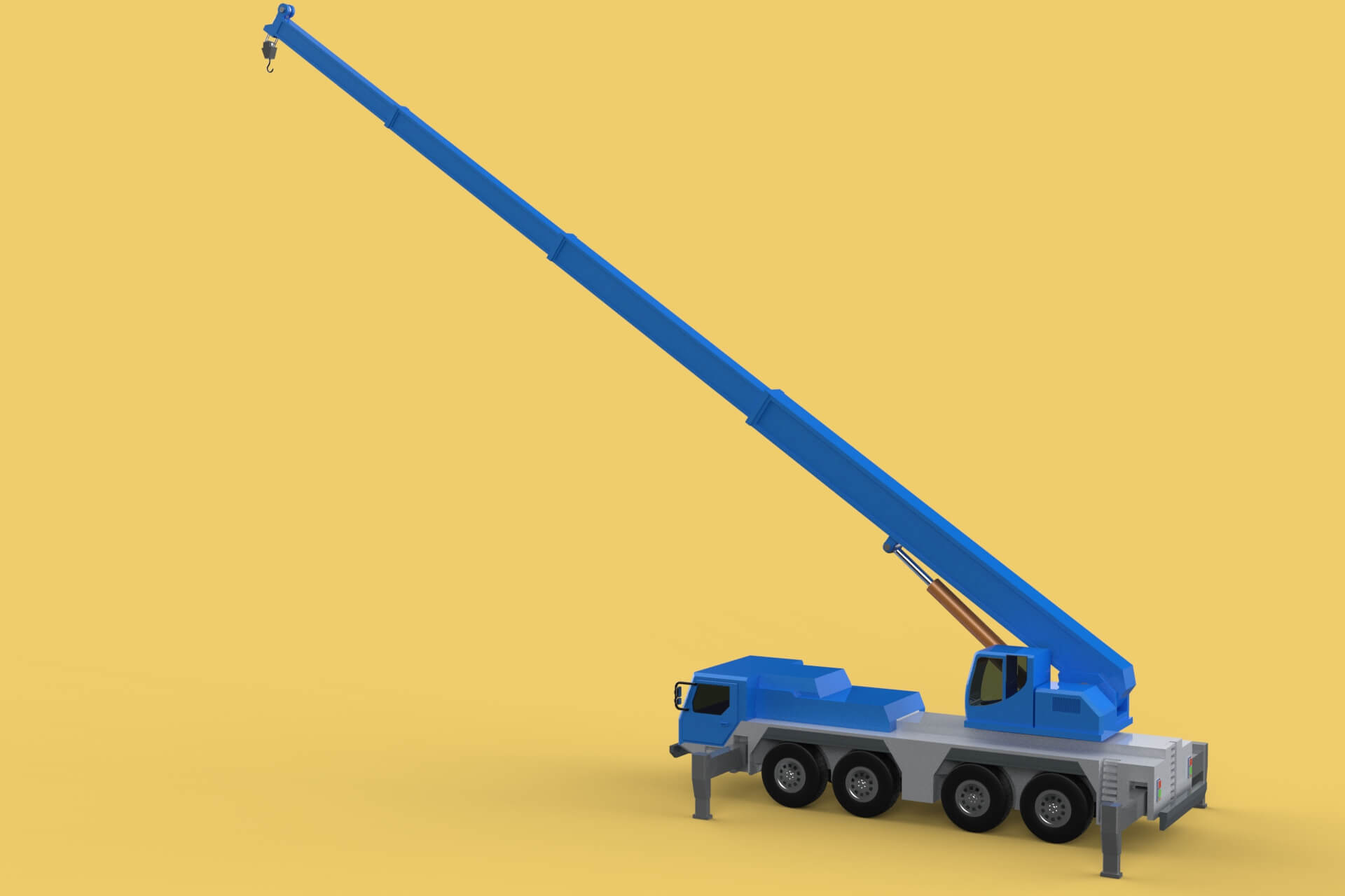 Extended Telescopic Boom Long Reach Mobile Crane Crawler Jib - 3D Model ...