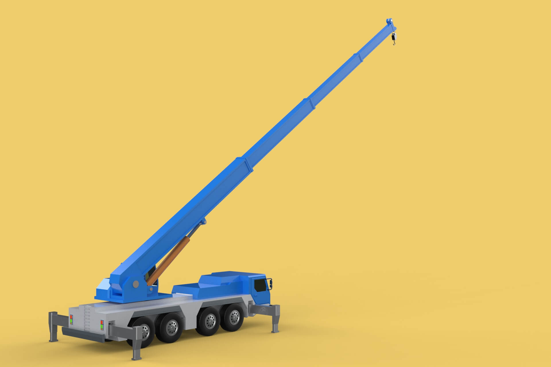 Extended Telescopic Boom Long Reach Mobile Crane Crawler Jib - 3D Model ...