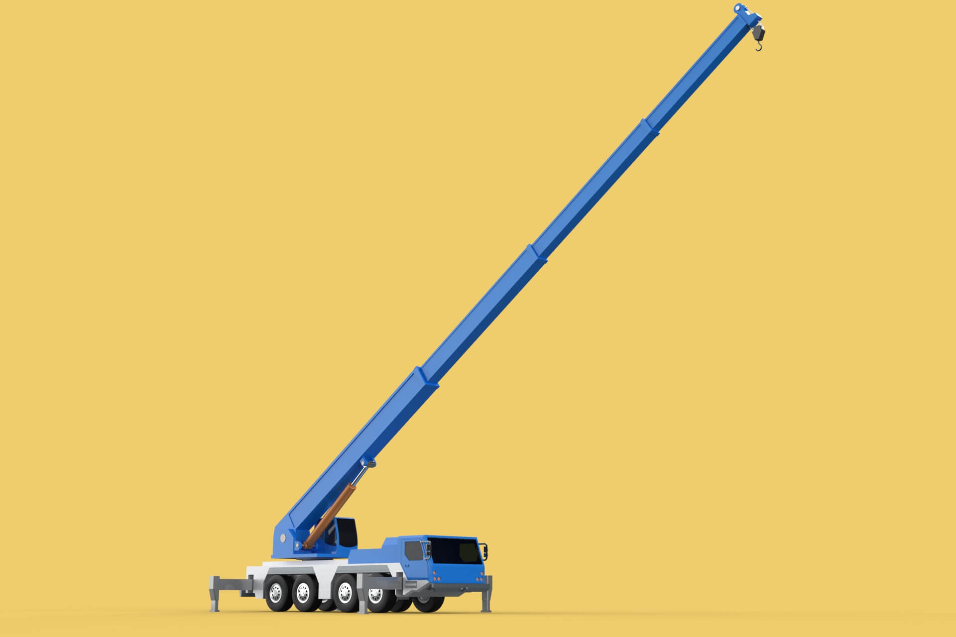 Extended Telescopic Boom Long Reach Mobile Crane Crawler Jib - 3D Model ...