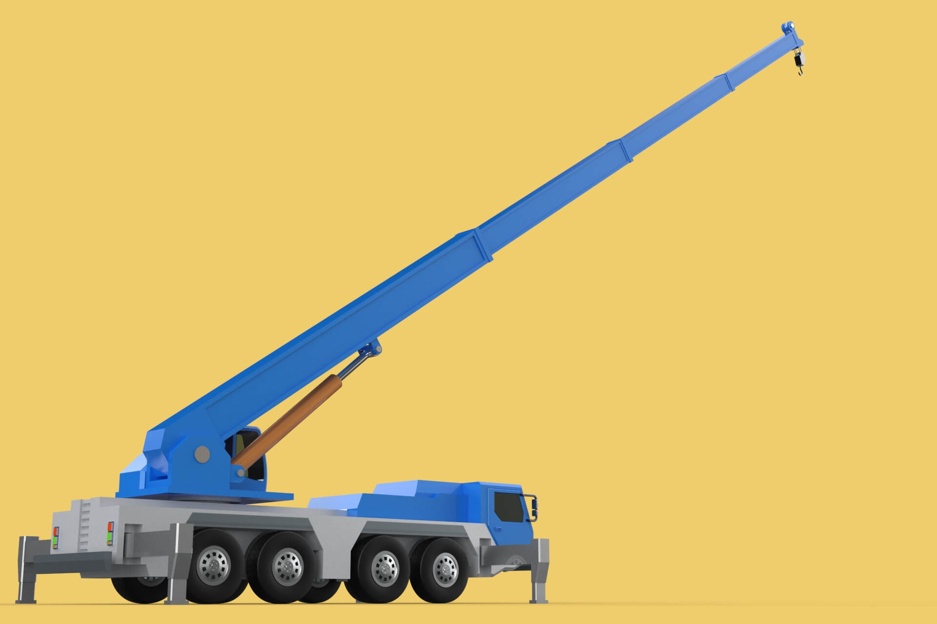 Extended Telescopic Boom Long Reach Mobile Crane Crawler Jib - 3D Model ...