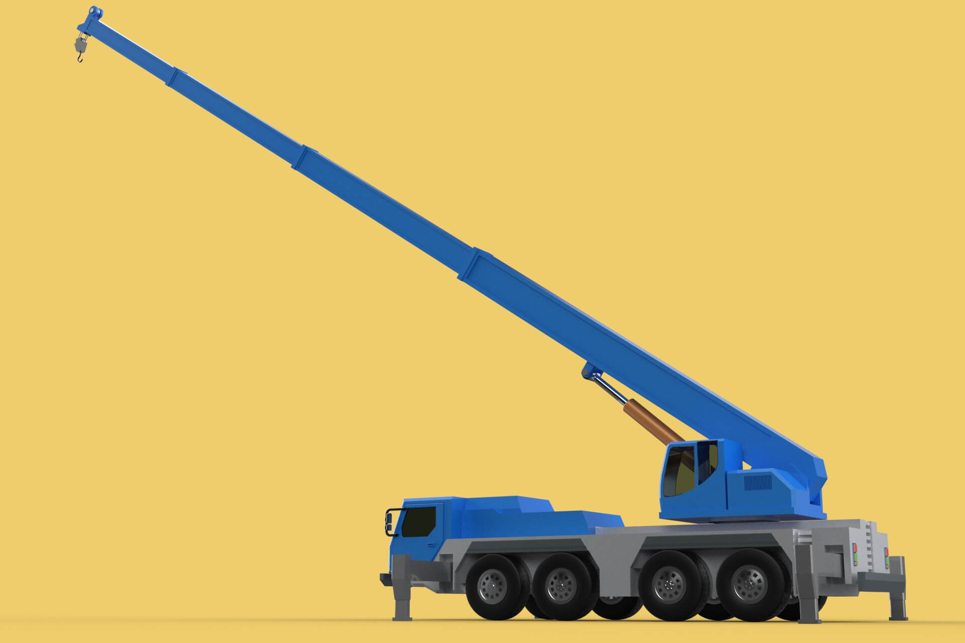 Extended Telescopic Boom Long Reach Mobile Crane Crawler Jib - 3D Model ...