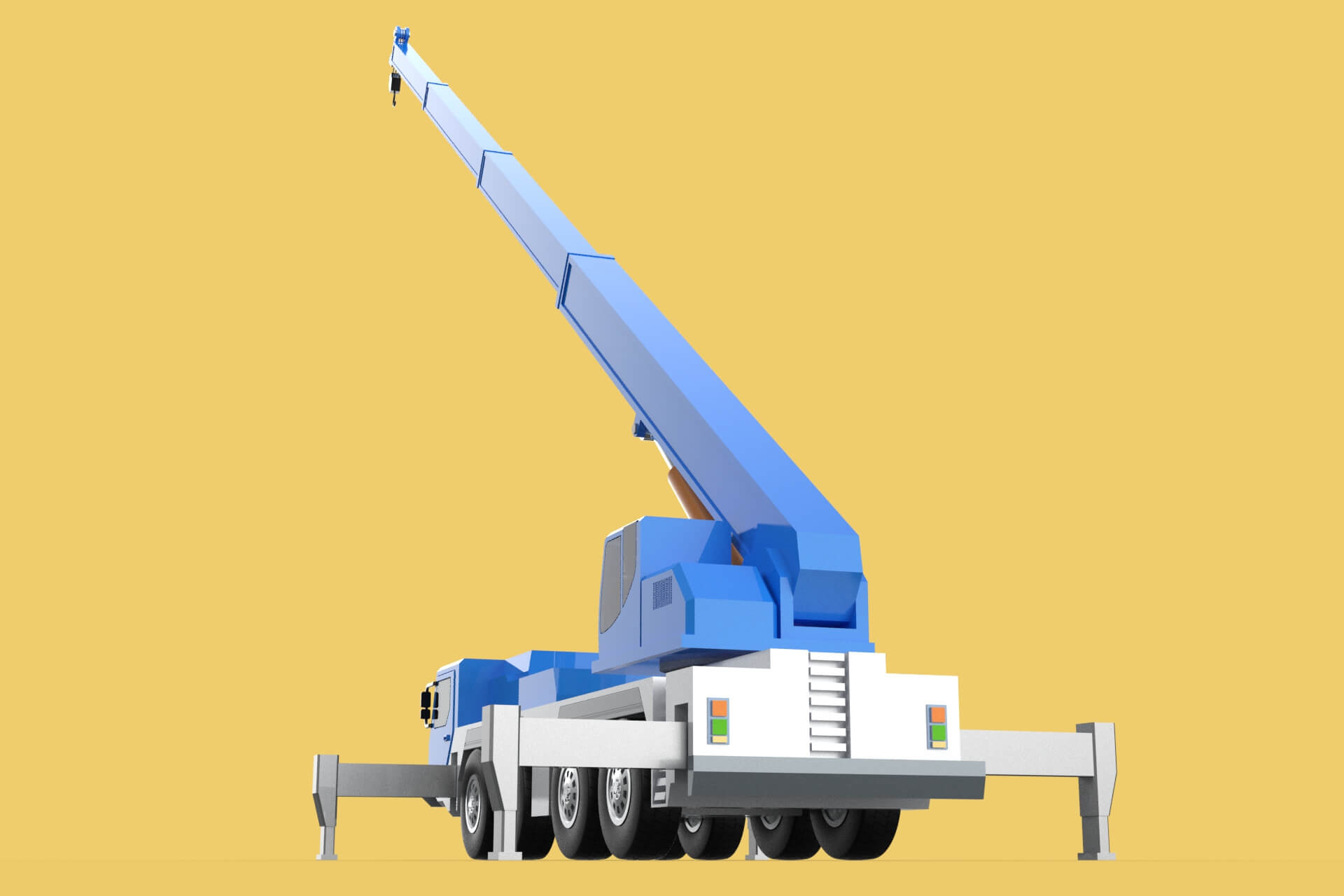 Extended Telescopic Boom Long Reach Mobile Crane Crawler Jib - 3D Model ...