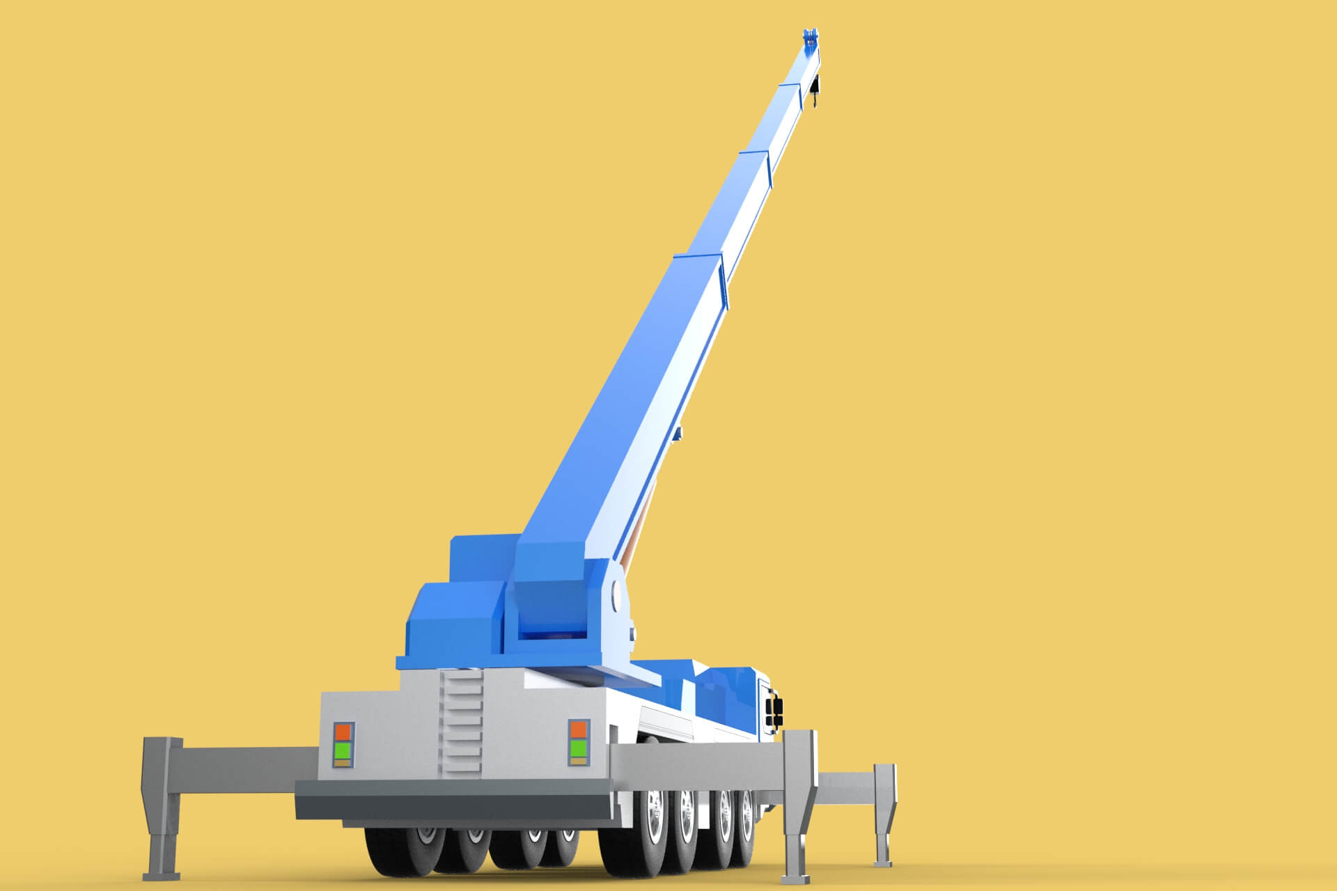 Extended Telescopic Boom Long Reach Mobile Crane Crawler Jib - 3D Model ...