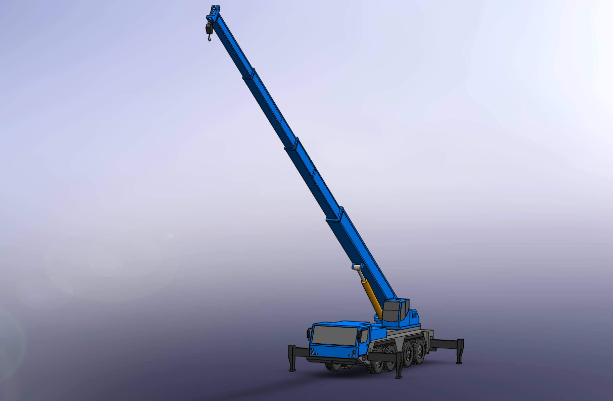 Extended Telescopic Boom Long Reach Mobile Crane Crawler Jib - 3D Model ...