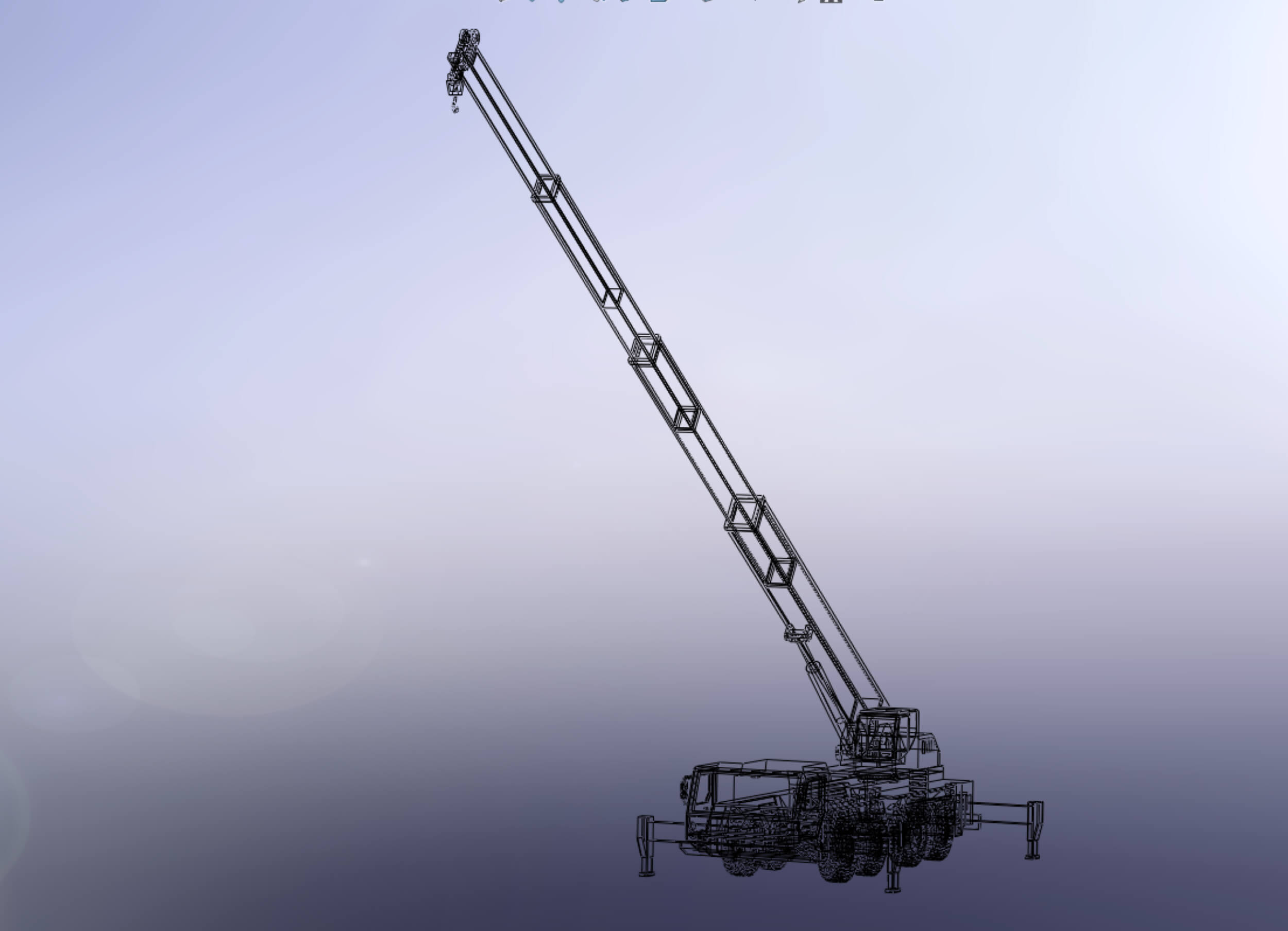 Extended Telescopic Boom Long Reach Mobile Crane Crawler Jib - 3D Model ...