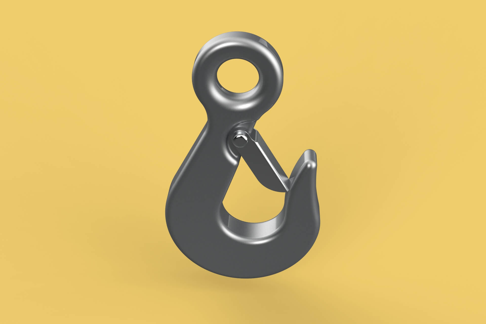 Eye Hook Forged Single Lifting Crane Ton Hooks Hoist Winch - 3D Model ...