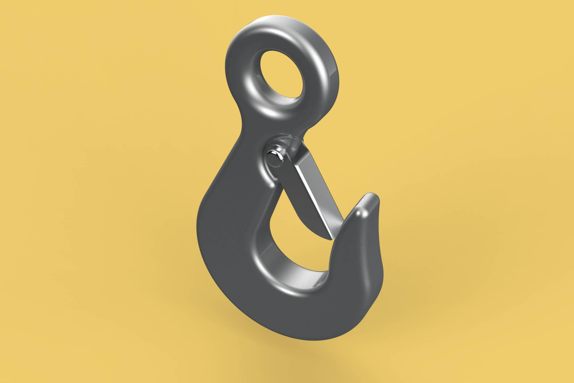 Eye Hook Forged Single Lifting Crane Ton Hooks Hoist Winch - 3D Model ...