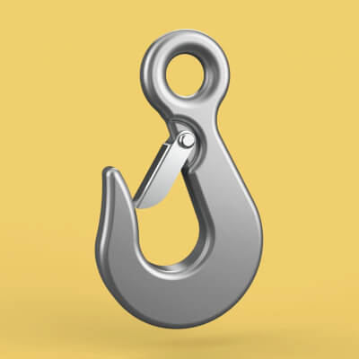 Eye Hook Forged Single Lifting Crane Ton Hooks Hoist Winch - 3D Model ...