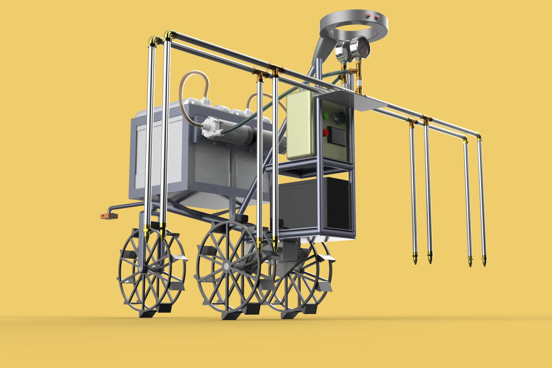 Farm Sprayer Autonomous Unmanned Robot Field Tractor Land - 3D Model by ...