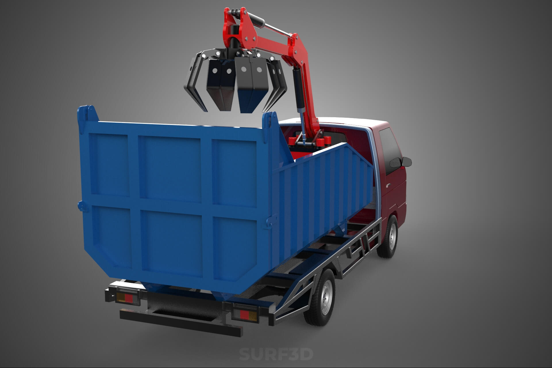 FFB Fresh Fruit Bunch Palm Oil Grab Crane Grapple Claw Truck - 3D Model ...