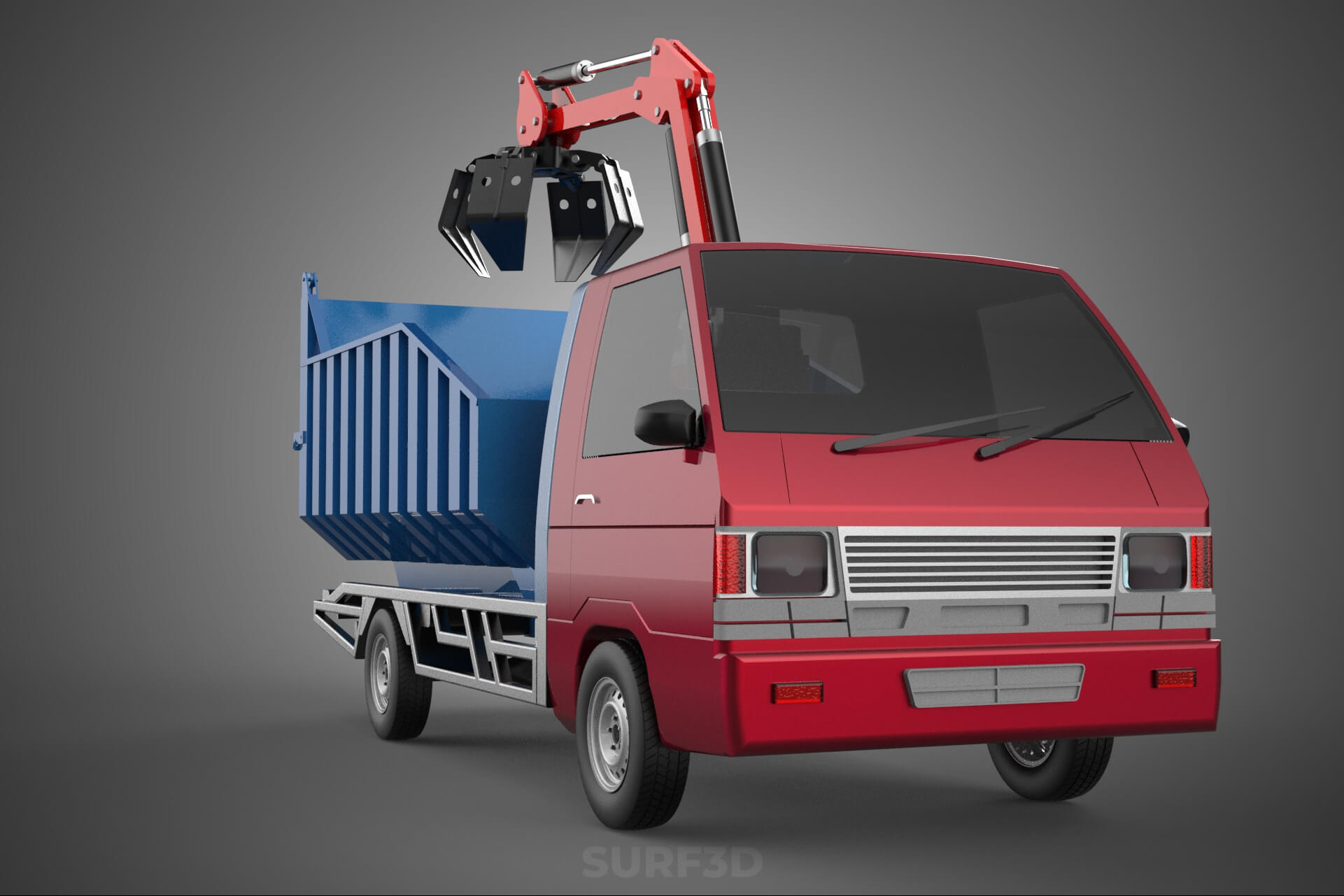 FFB Fresh Fruit Bunch Palm Oil Grab Crane Grapple Claw Truck - 3D Model ...