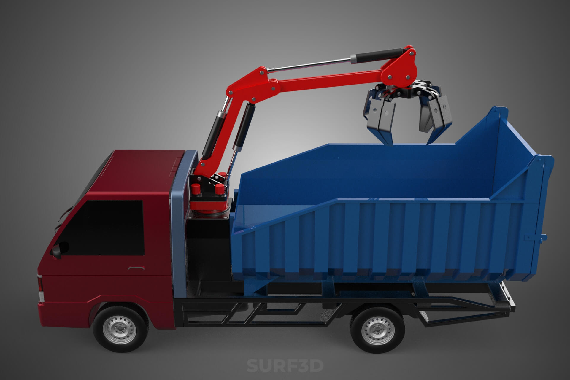 FFB Fresh Fruit Bunch Palm Oil Grab Crane Grapple Claw Truck - 3D Model ...