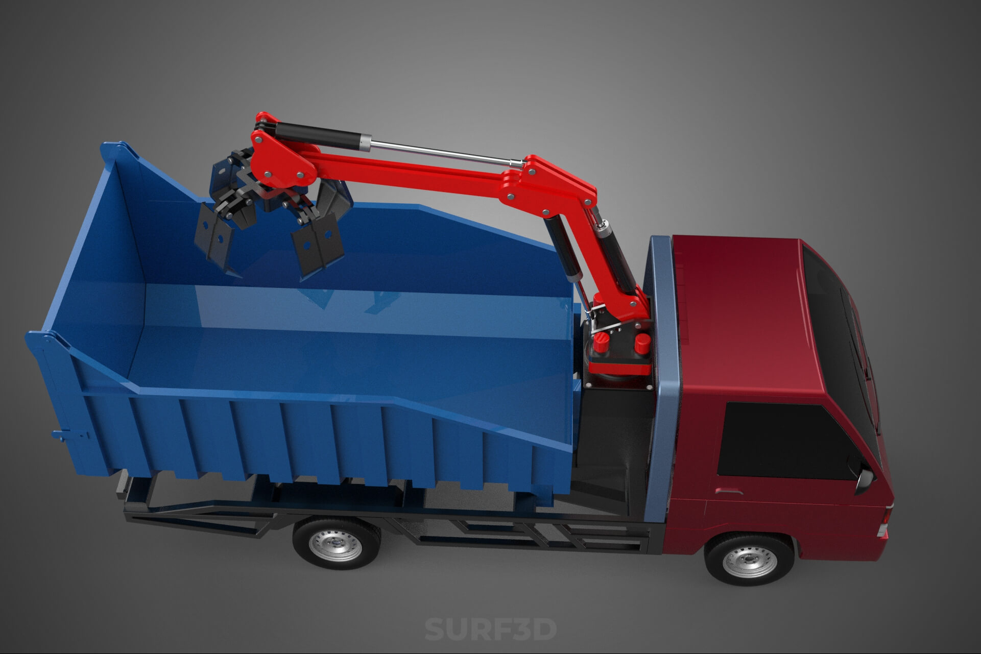 FFB Fresh Fruit Bunch Palm Oil Grab Crane Grapple Claw Truck - 3D Model ...