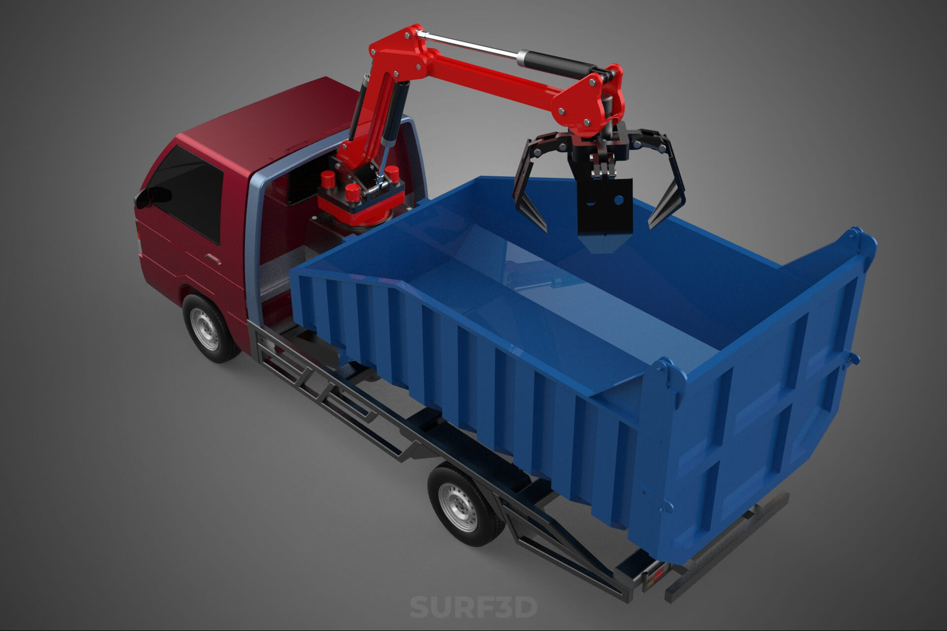 FFB Fresh Fruit Bunch Palm Oil Grab Crane Grapple Claw Truck - 3D Model ...