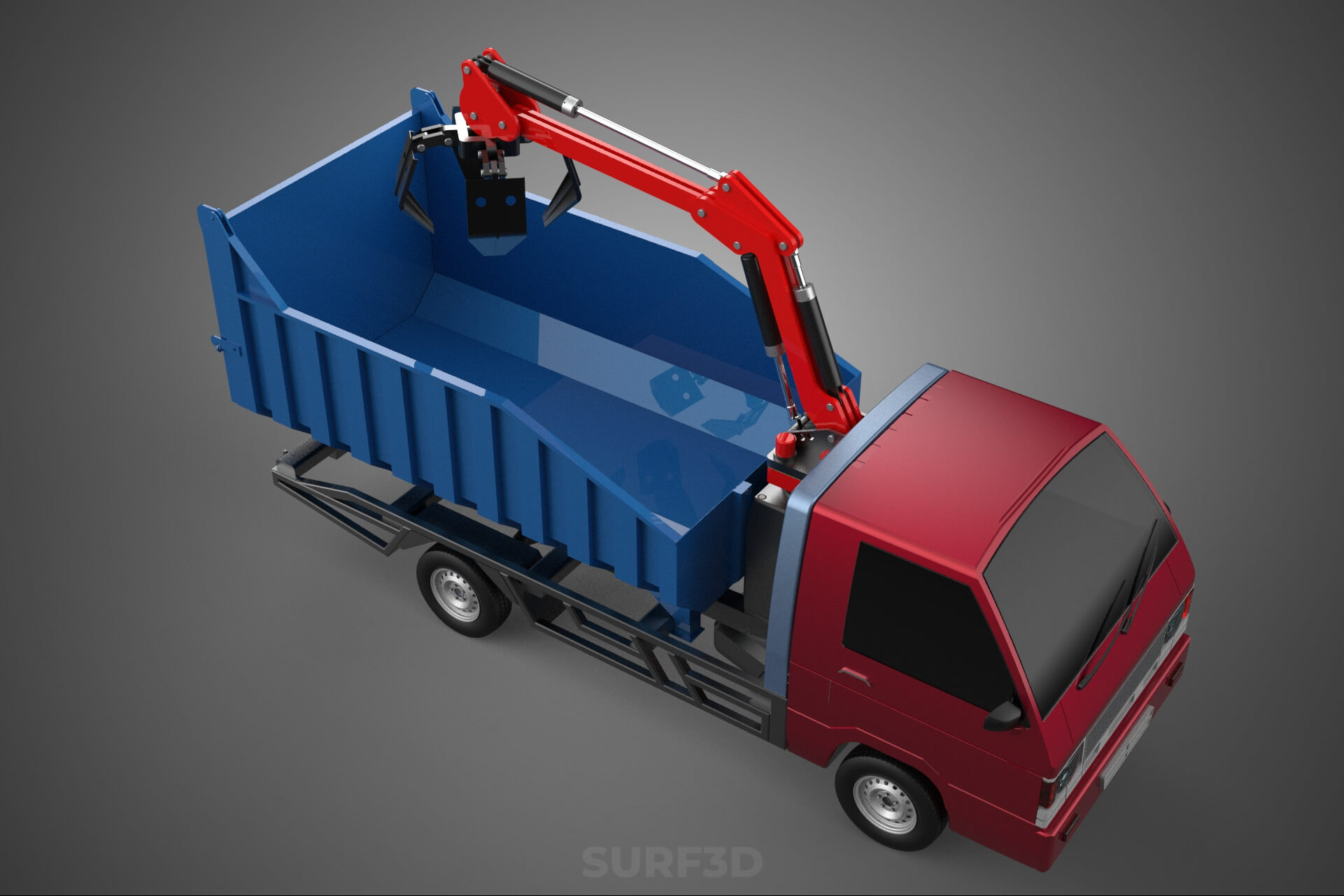 FFB Fresh Fruit Bunch Palm Oil Grab Crane Grapple Claw Truck - 3D Model ...