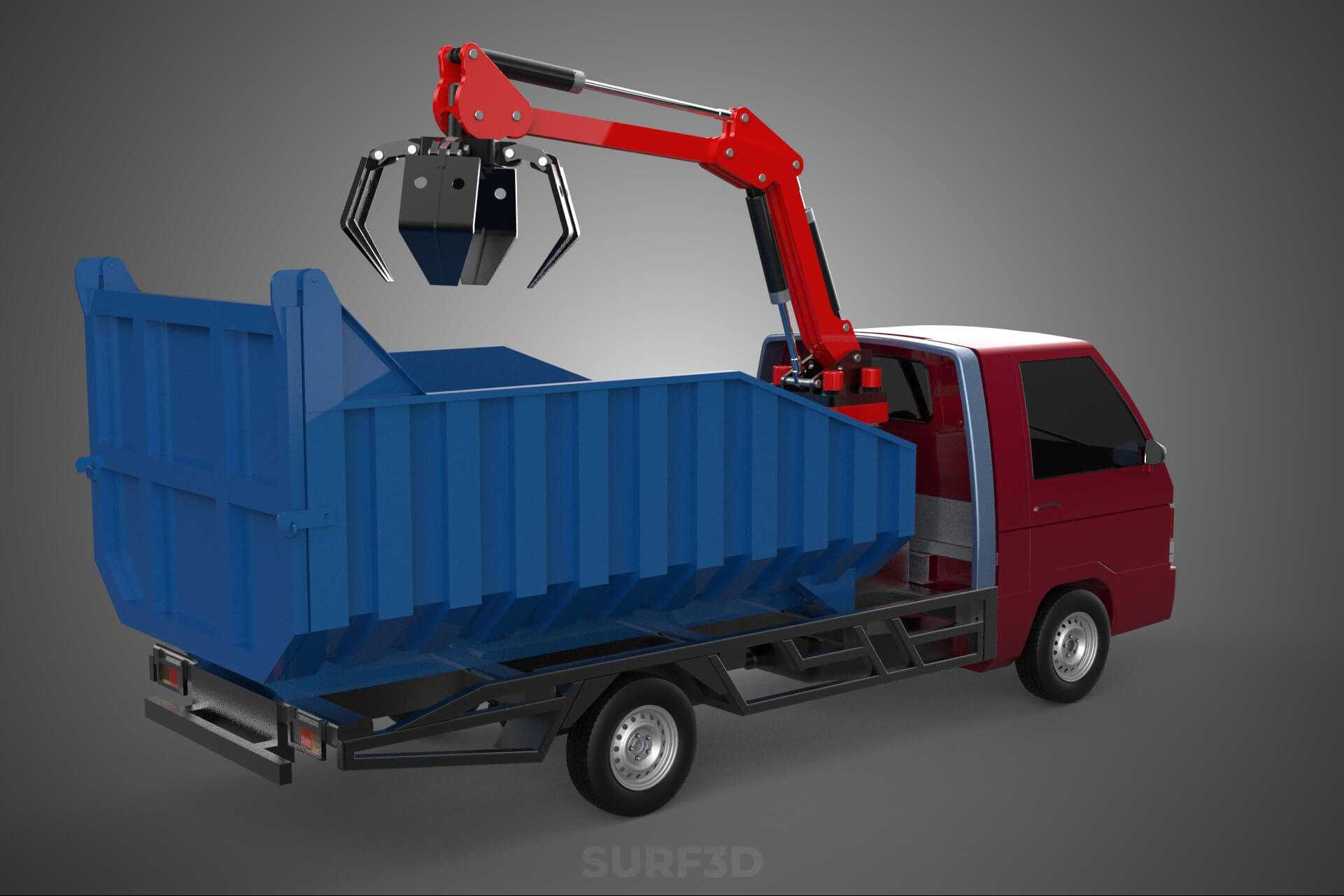 FFB Fresh Fruit Bunch Palm Oil Grab Crane Grapple Claw Truck - 3D Model ...