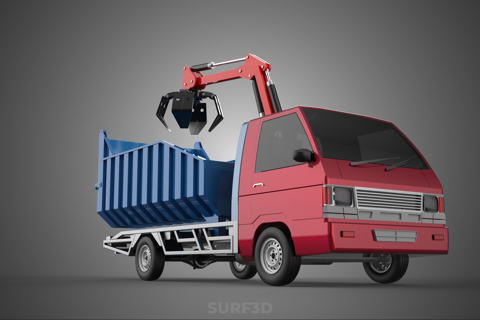 FFB Fresh Fruit Bunch Palm Oil Grab Crane Grapple Claw Truck - 3D Model ...